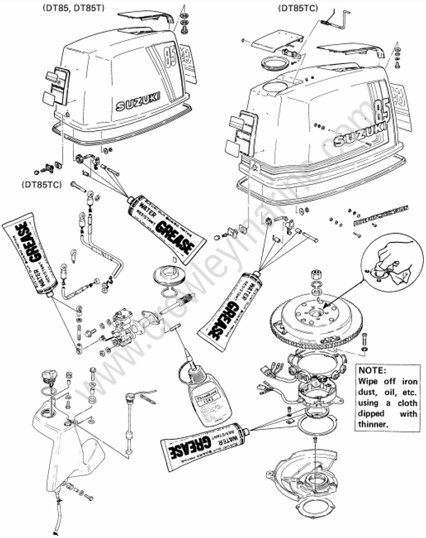 Service Manual DT75, DT85 Engine Cover, Oil Tank, Oil Pump, Crankshaft ...