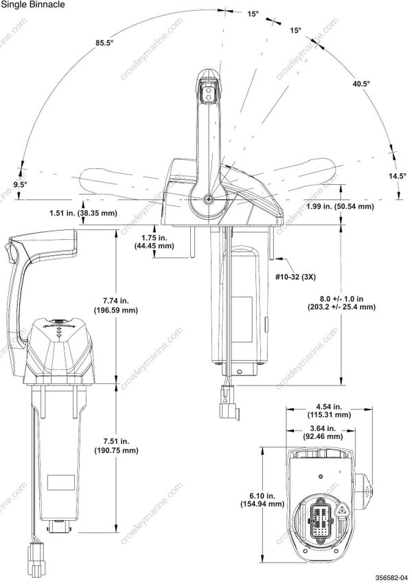 Icon Ii Binnacle Mount Remote Controls [356582] | Crowley Marine