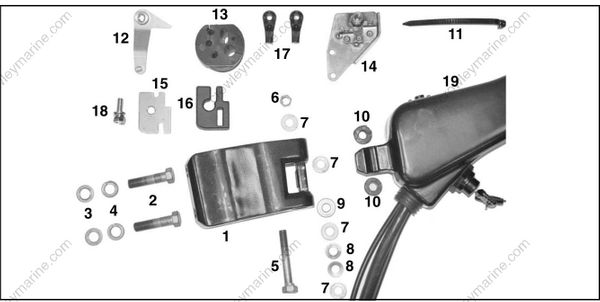 Tiller Handle Kit (90/115 4 Stroke) [5034254] | Crowley Marine
