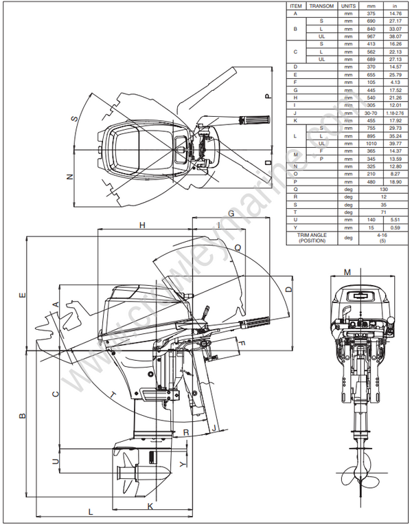 Service Manual 5008853_15 HP Bracket [Outline Dimensions] | Crowley Marine