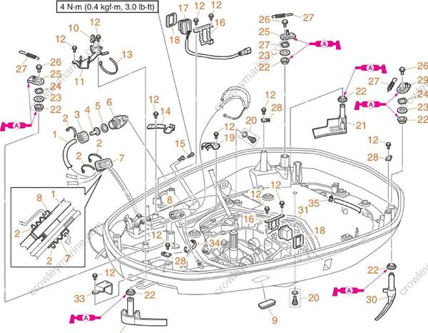 Lower Unit [Ptt Switch And Cowling Lock Lever] [2017] | Crowley Marine
