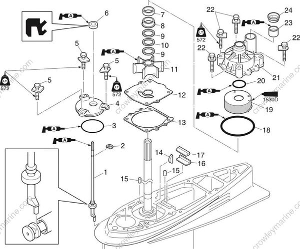 Lower Unit [Water Pump And Shift Rod (Counter Rotation Model)] [2017 ...
