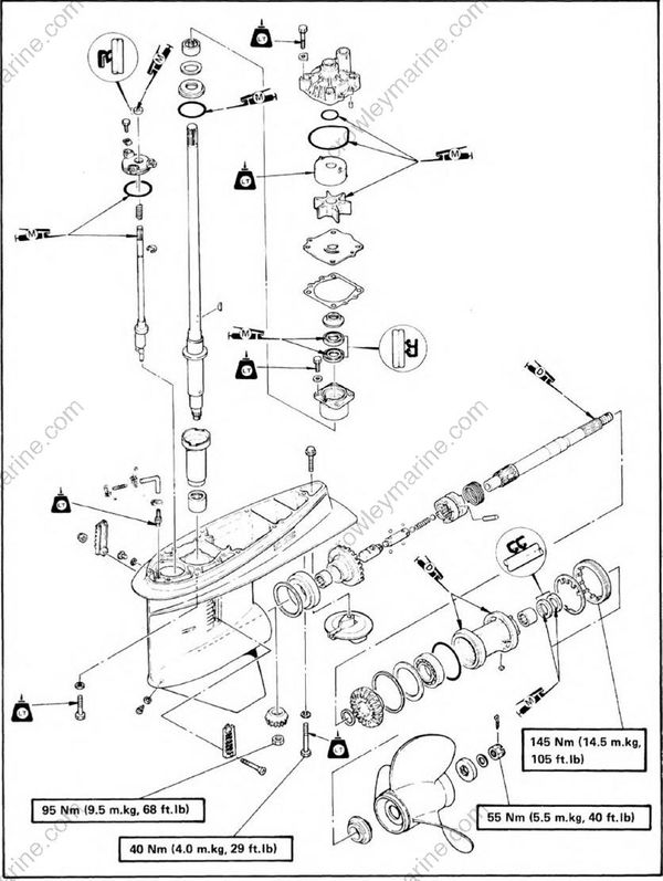 Lower Unit [Exploded Diagram] [1994] | Crowley Marine