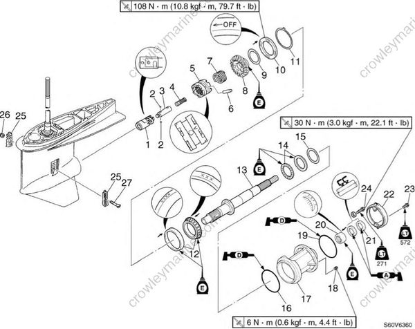 Lower Unit [Propeller Shaft Housing (Counter Rotation Model)] [2007 ...