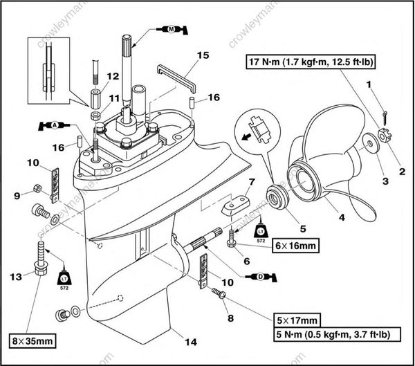 Lower Unit [Propeller Shaft Housing(Regular Rotation Model)] [2008 ...