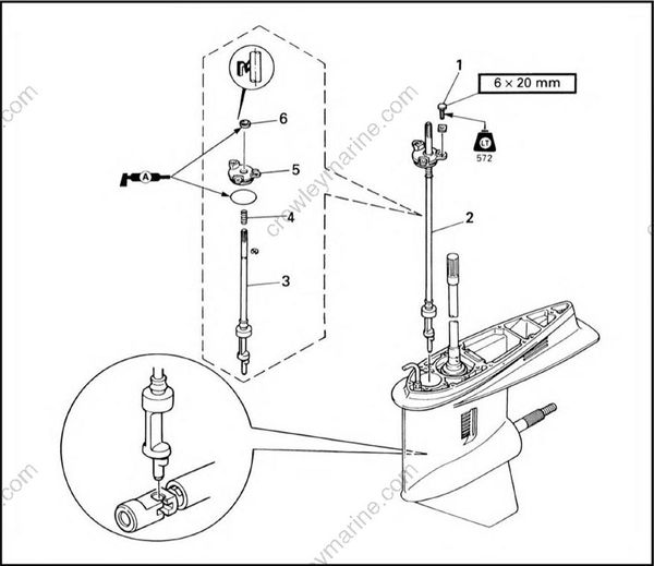 Lower Unit [Shift Rod Assembly(Counter Rotation Models)] [2002 ...