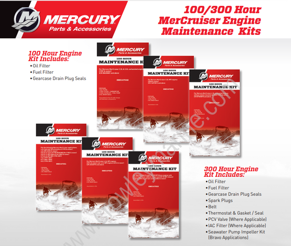 Mercruiser 100 & 300 Hour Maintenance Kits | Crowley Marine