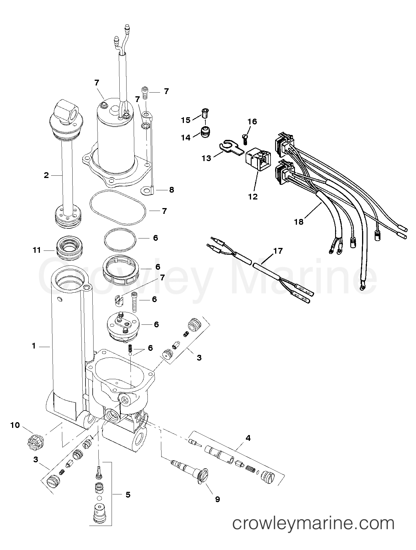 POWER TRIM ASSEMBLY - 1996 Outboard 40 H040412SD [ELPT] | Crowley Marine