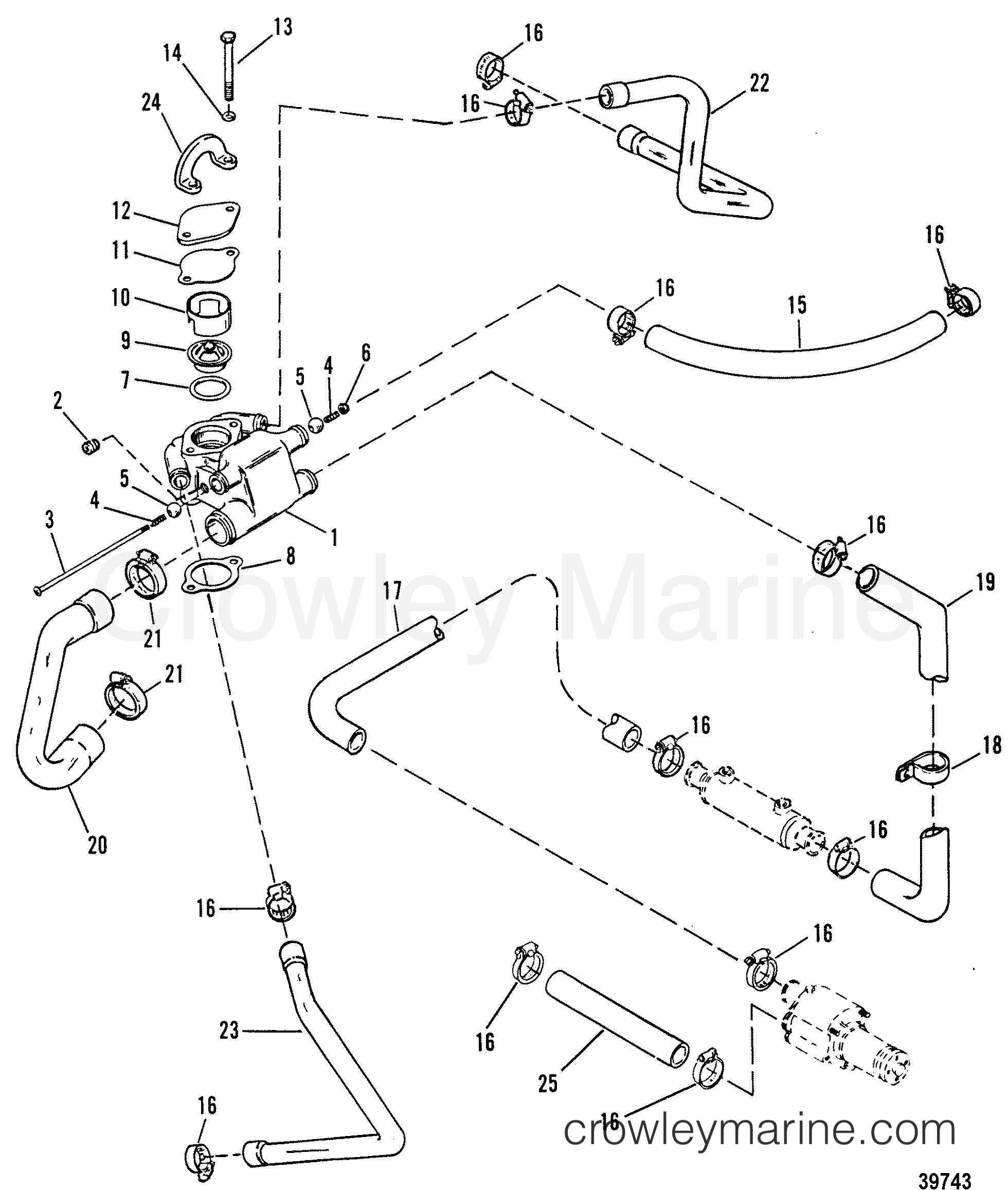 THERMOSTAT HOUSING(NEW DESIGN) - 1988 Stern Drive 7.4L [BRAVO ...