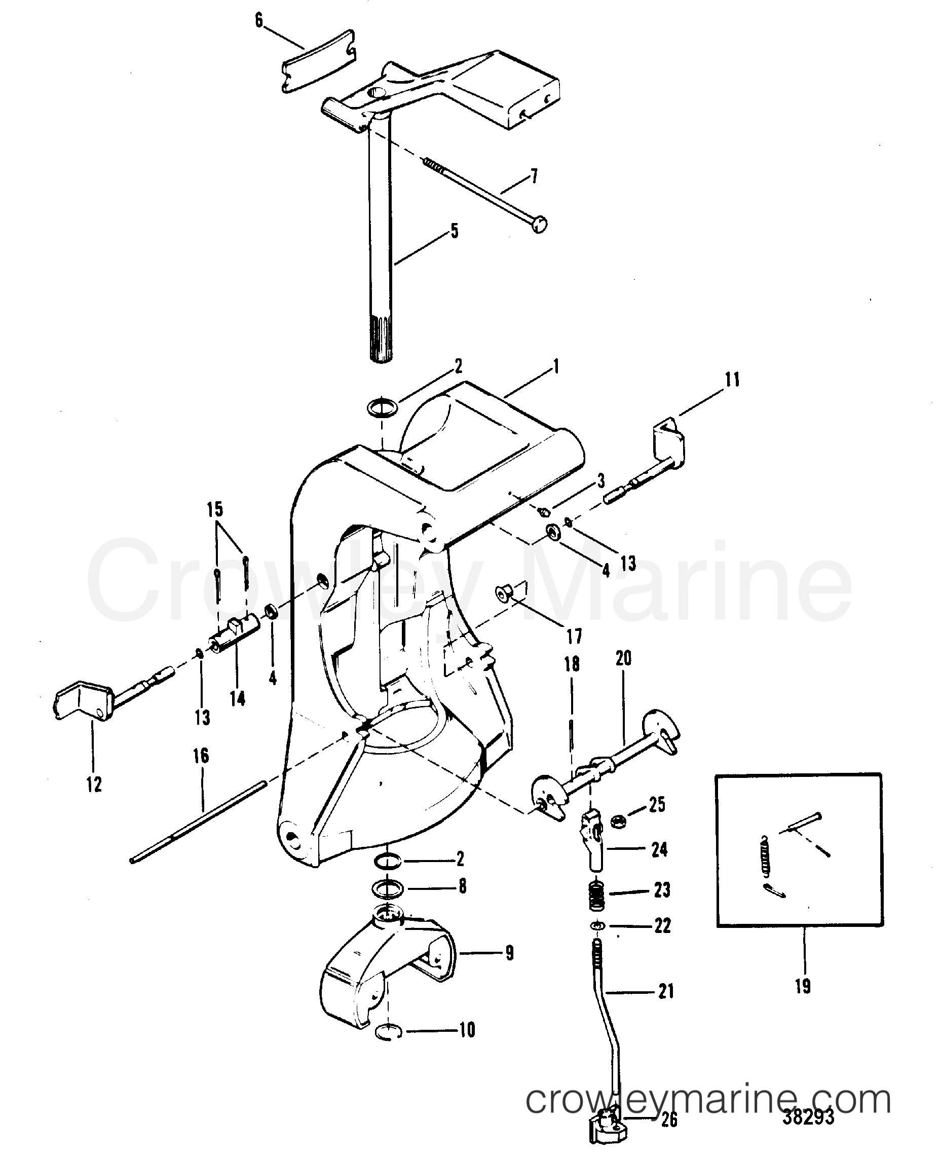 SWIVEL BRACKET AND REVERSE LOCK - 1987 Outboard 50 [EO] 1050707 ...