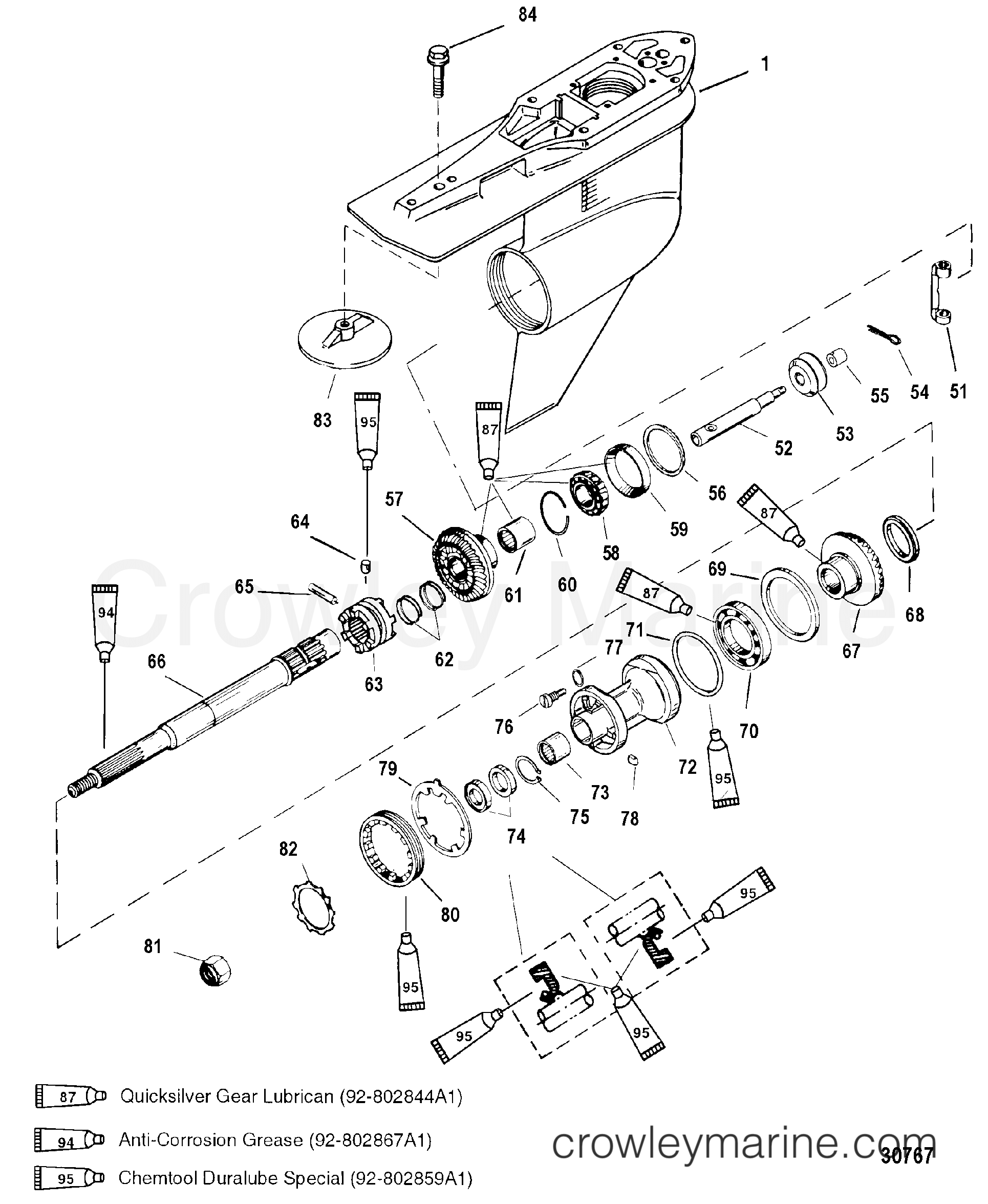 GEAR HSG.(PROP SHAFT)(STD)(S/N-0T235000 & UP) - 2000 Outboard 250EFI [L ...