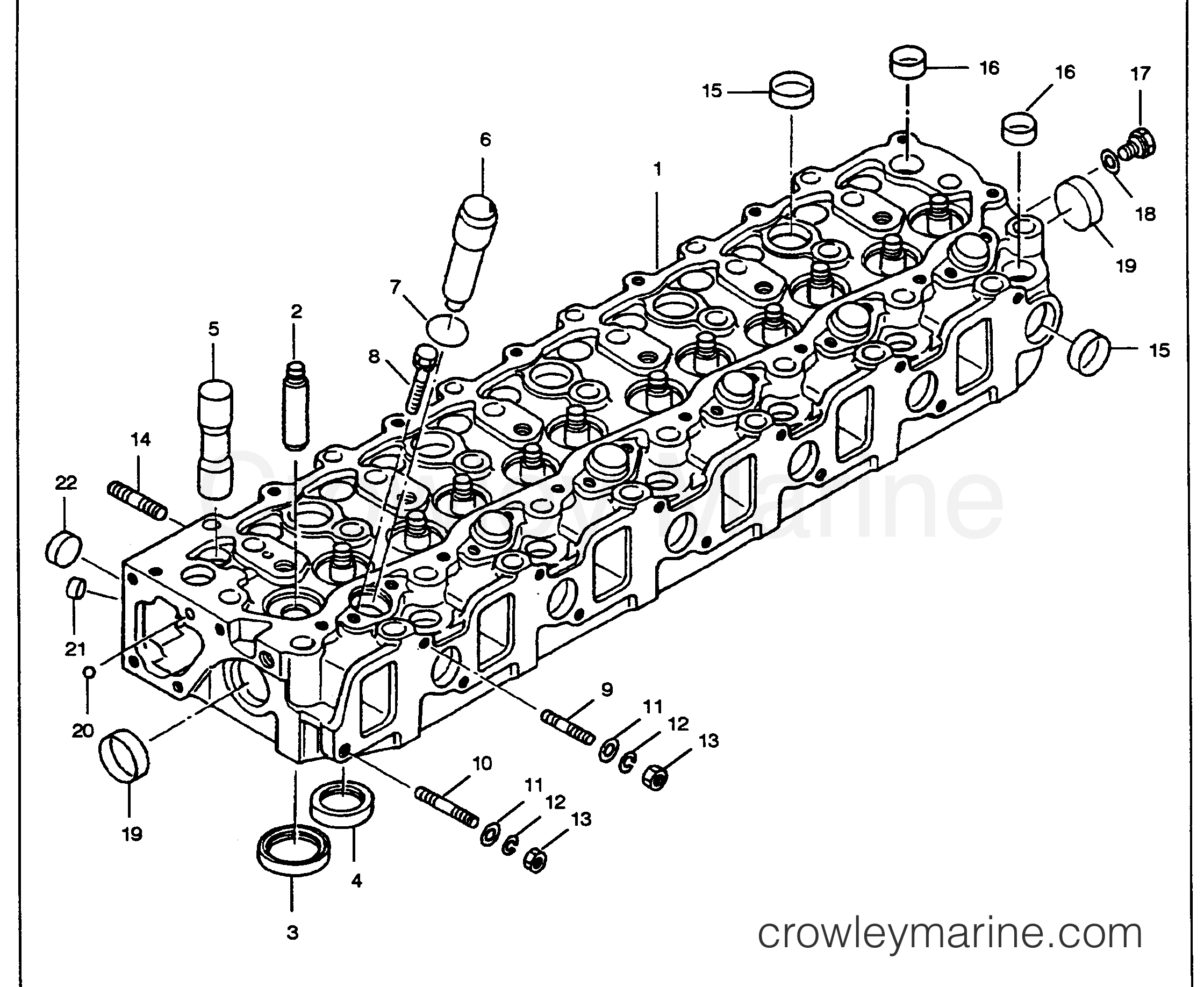 CYLINDER HEAD FIGURE 1-A1 - All Years Inboard Engine HINO DIESEL EH700N ...
