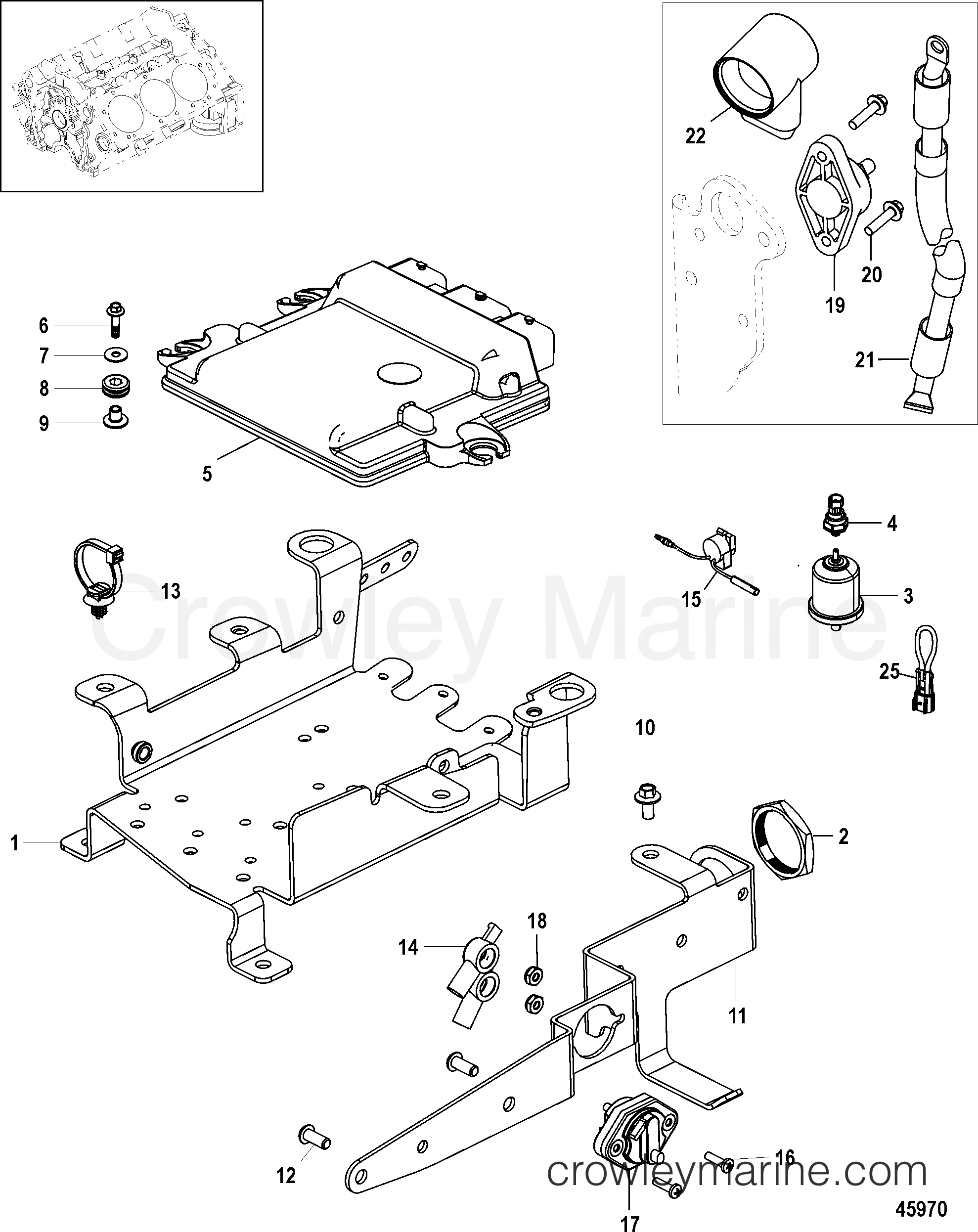 PCM AND ELECTRICAL COMPONENTS - 1998 Stern Drive 4.3L [ALPHA MPI ...