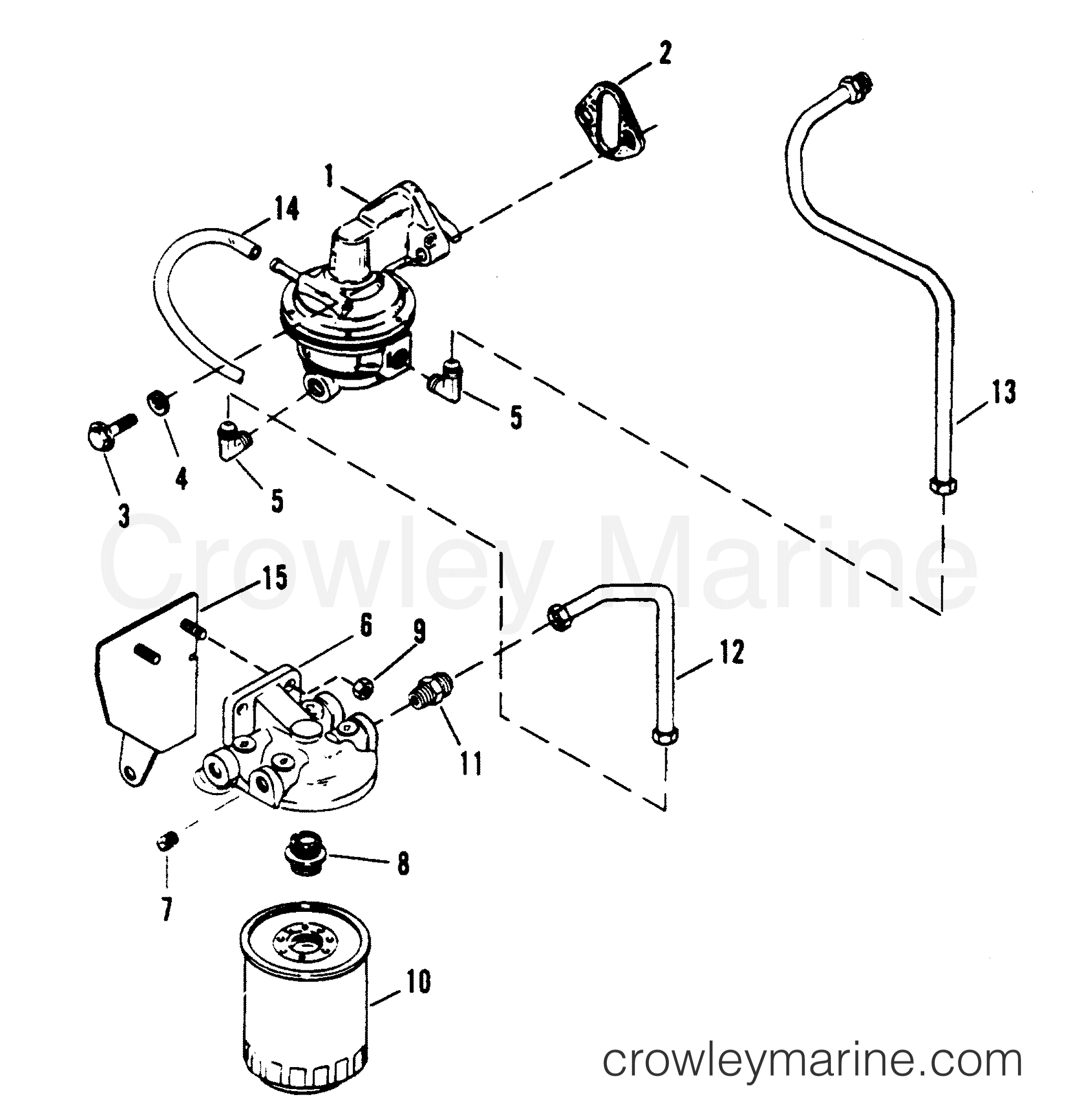 FUEL PUMP AND FUEL FILTER - 1995 Stern Drive 454 [BRAVO] 4454110GE ...