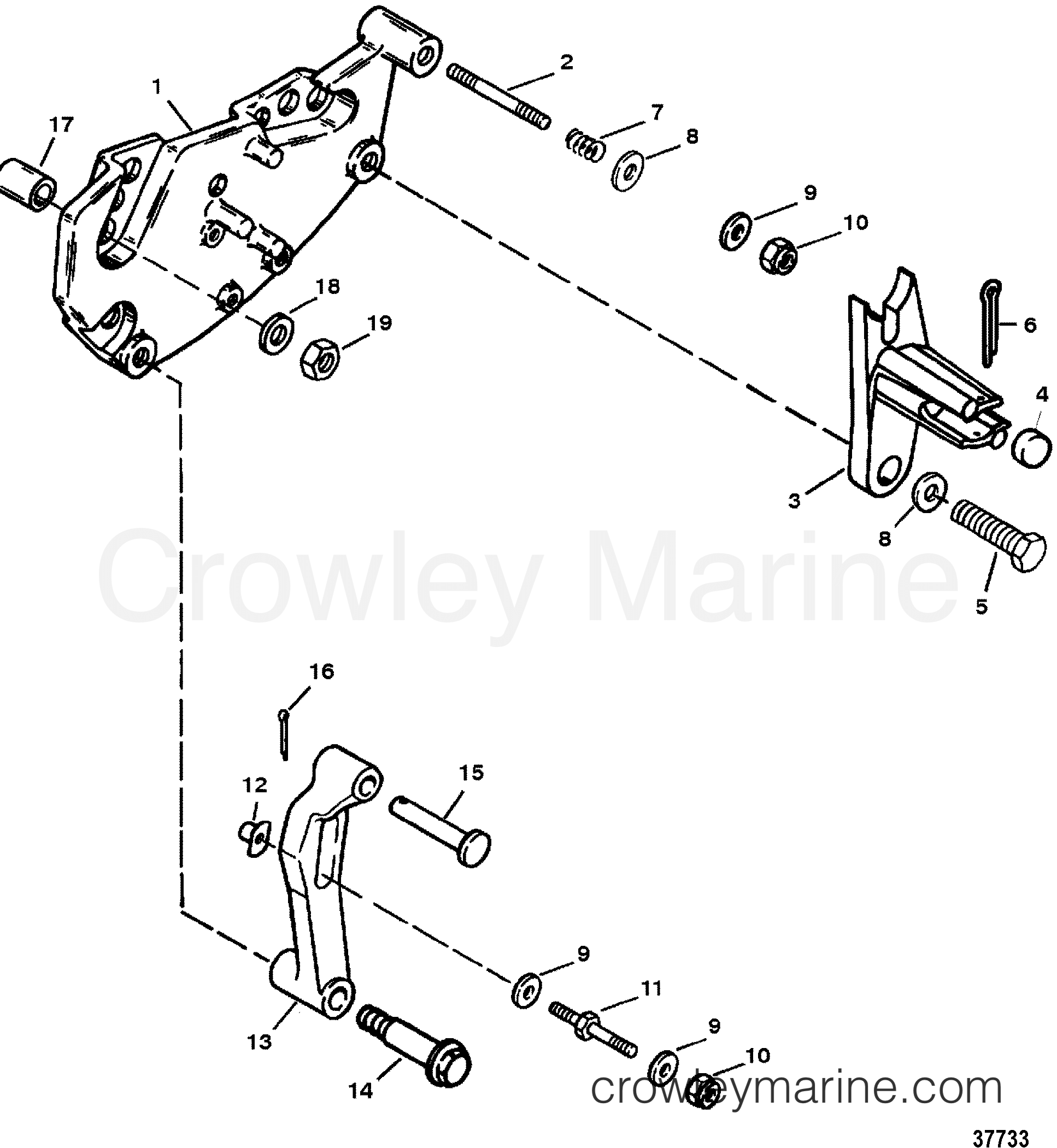 SHIFT BRACKET(BRAVO ENGINES) - 1996 Stern Drive 5.7L [BRAVO III ...
