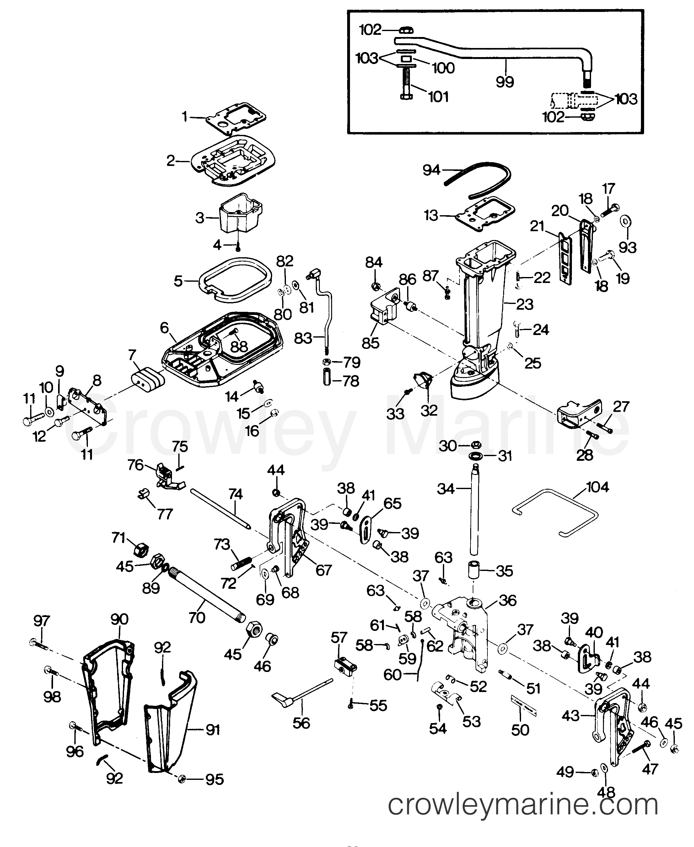 MOTOR LEG - 1987 Outboard 50 H0507F87B | Crowley Marine
