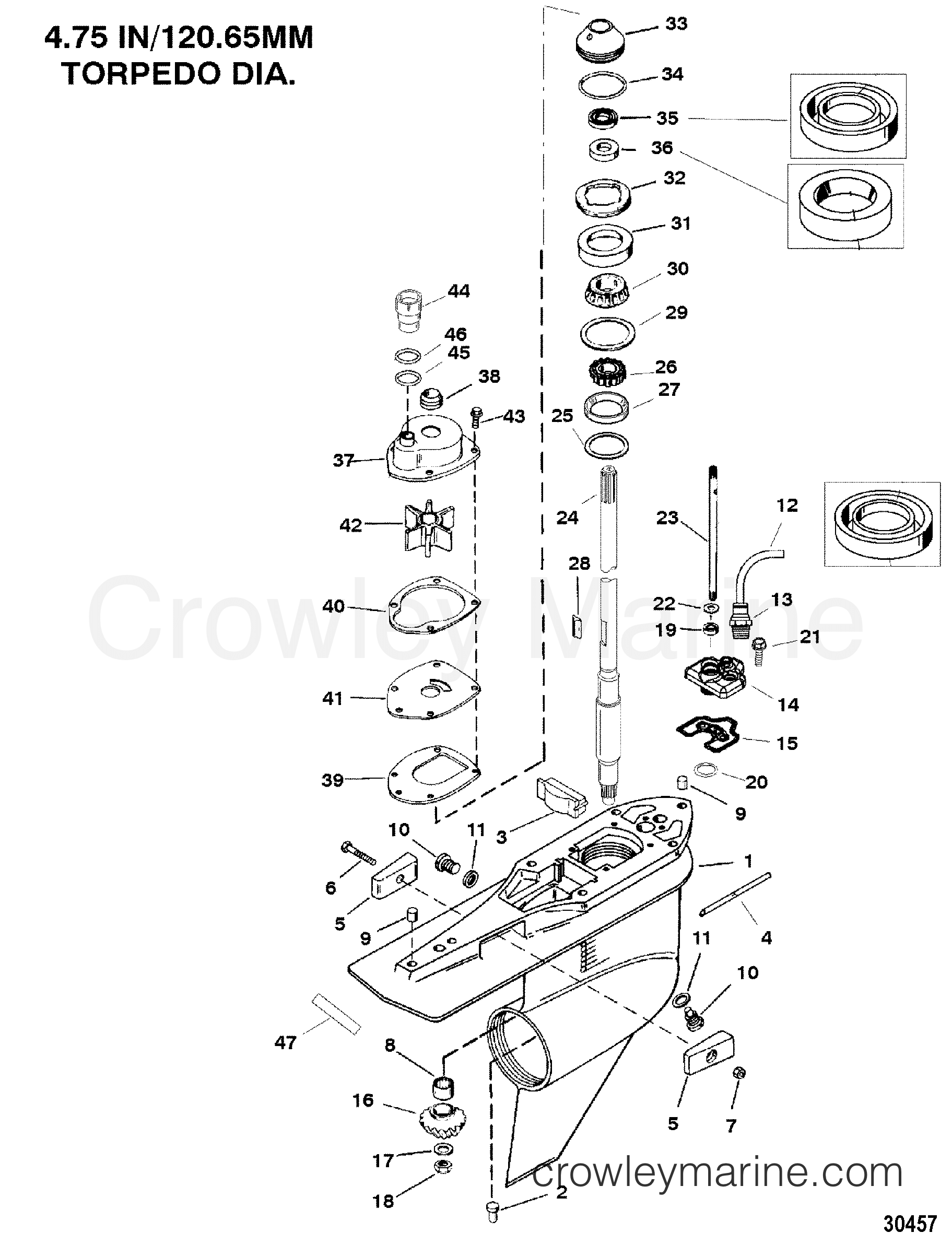 GEAR HOUSING(DRIVESHAFT)(COUNTER ROTATION) - 2001 Outboard 200DFI [CXL ...