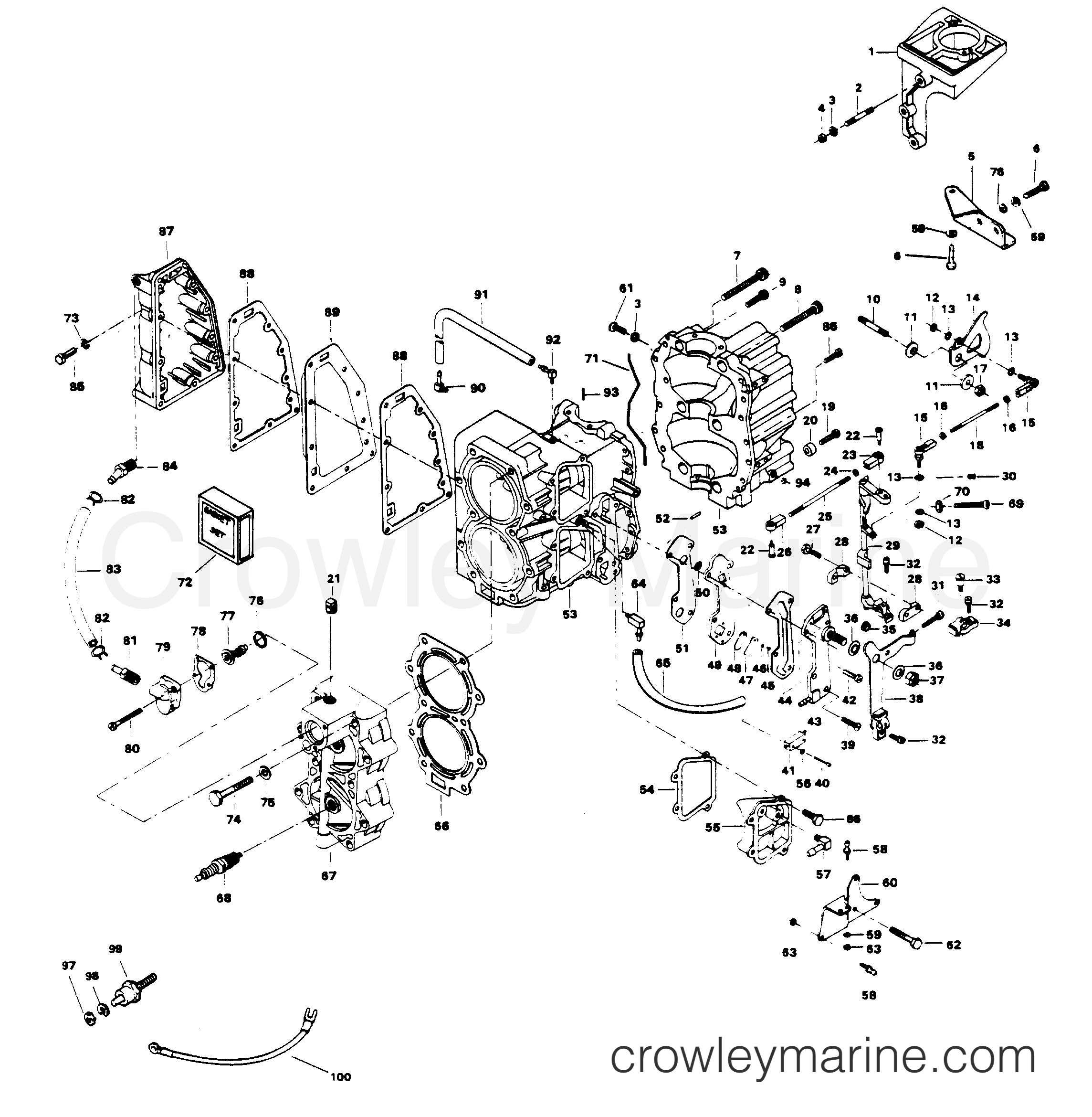 POWER HEAD - 1984 Outboard 50 H0503H84B | Crowley Marine