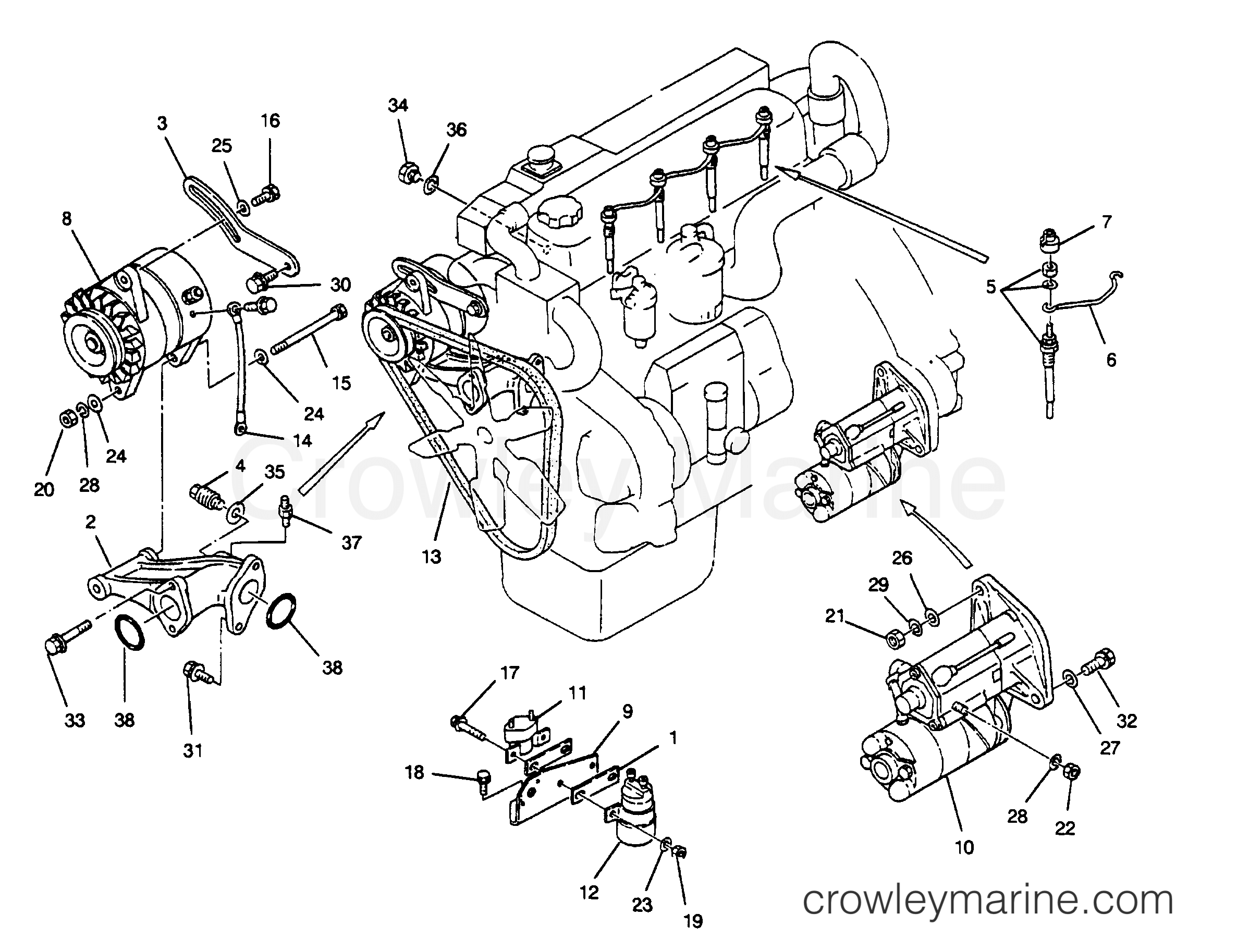 ELECTRICAL PARTS - All Years Inboard Engine HINO DIESEL WO4CTA (150 H.P ...