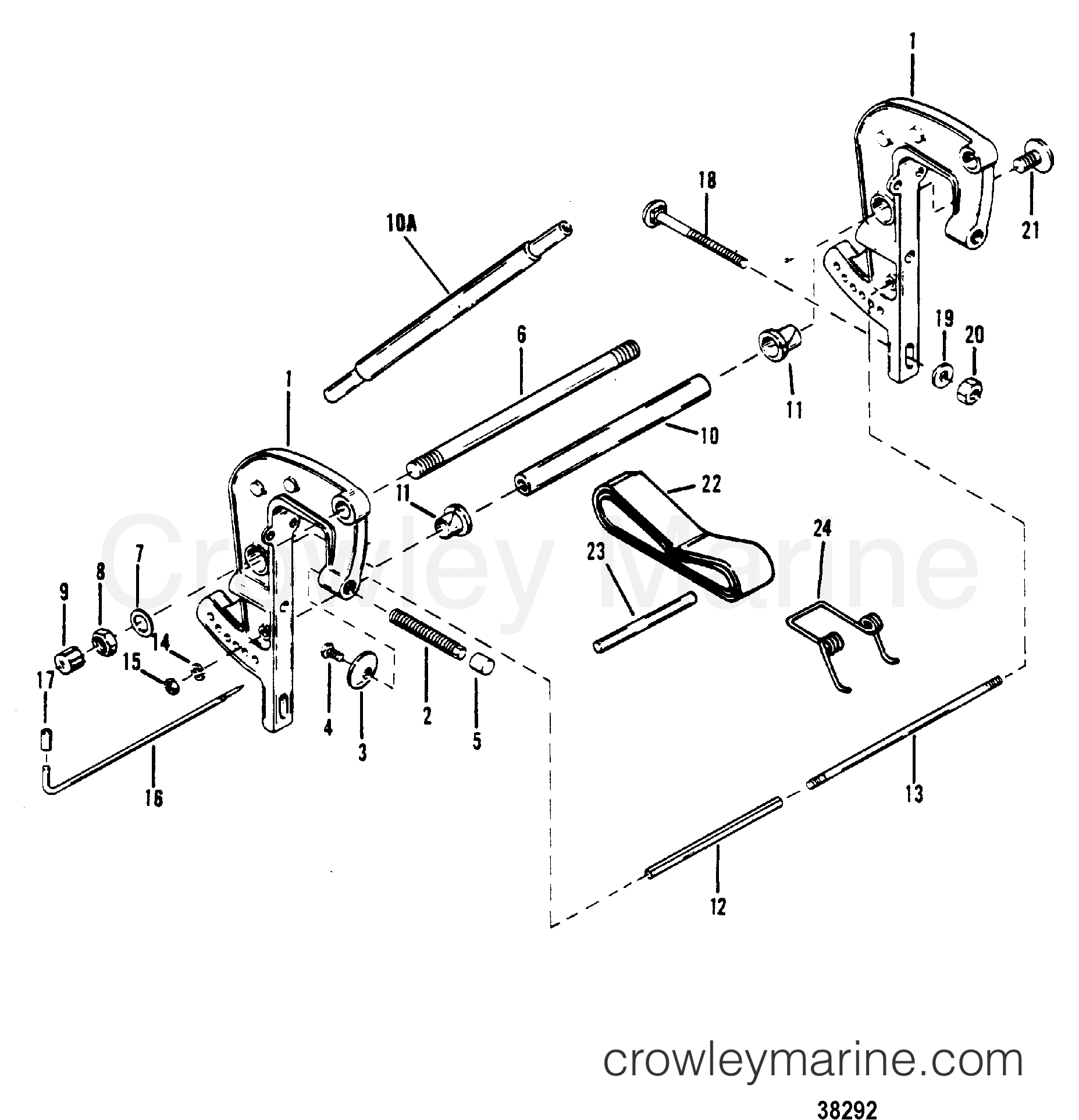 CLAMP BRACKET ASSEMBLY - 1984 Outboard 60 [ELPT] 7060624 | Crowley Marine