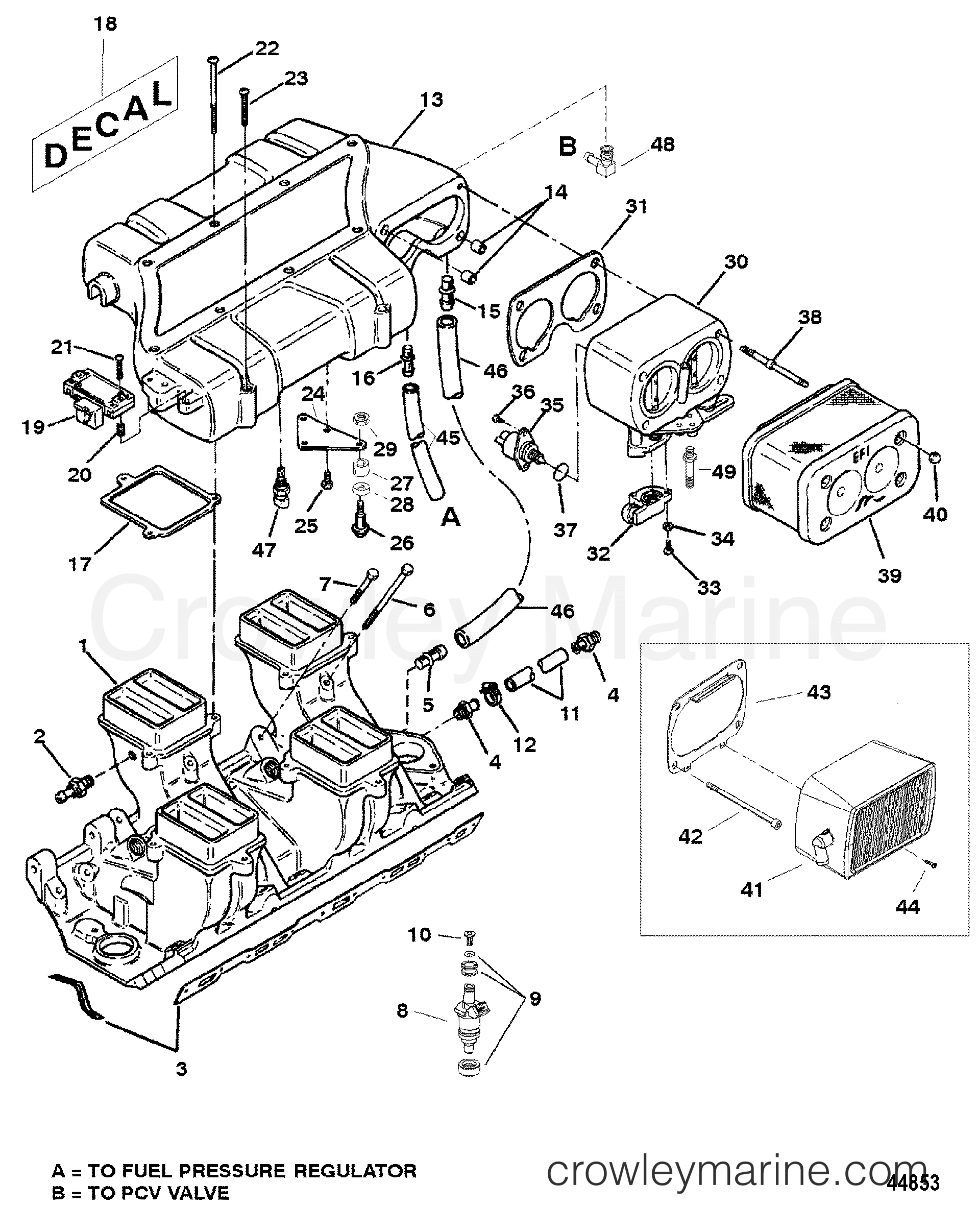 INTAKE MANIFOLD AND INTAKE PLENUM - 1996 Inboard Engine 7.4L [MPI ...