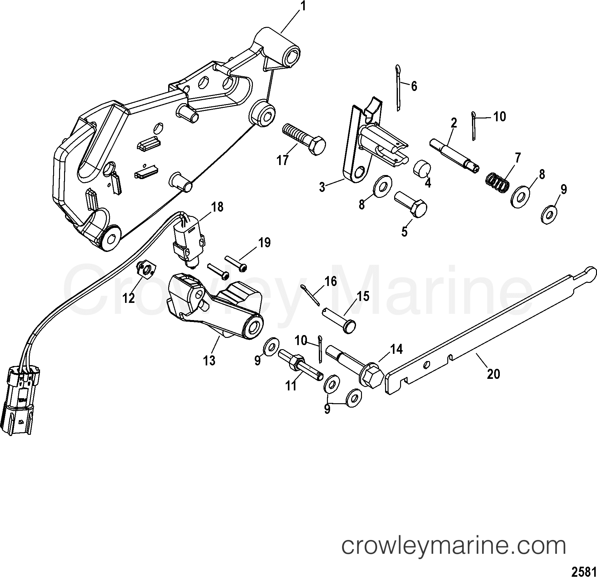 SHIFT BRACKET(BRAVO) - 1998 Stern Drive 4.3L [ALPHA MPI] 424106LTT ...