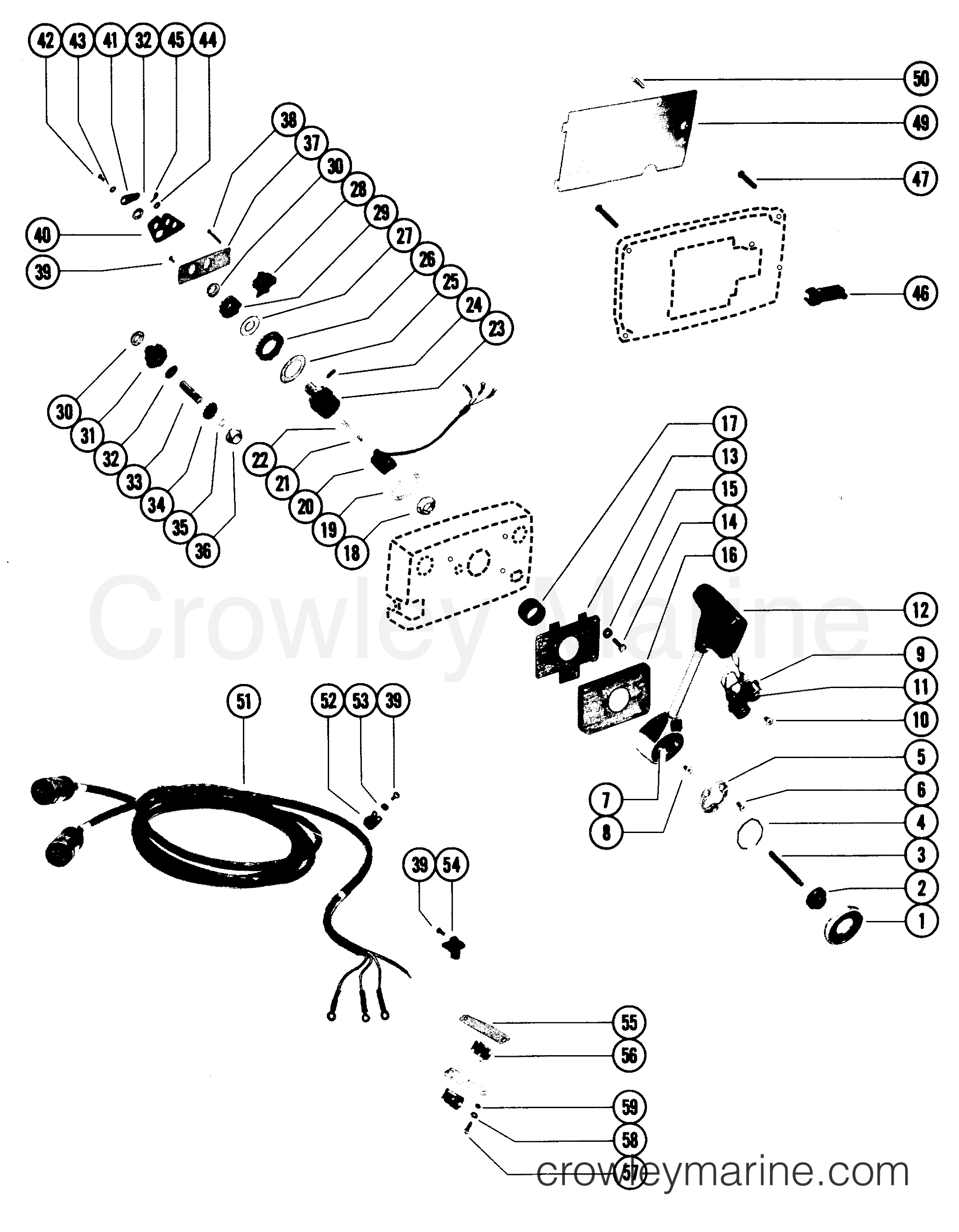 REMOTE CONTROL ASSEMBLY, COMPLETE (PANEL MOUNTED) - Various Years ...