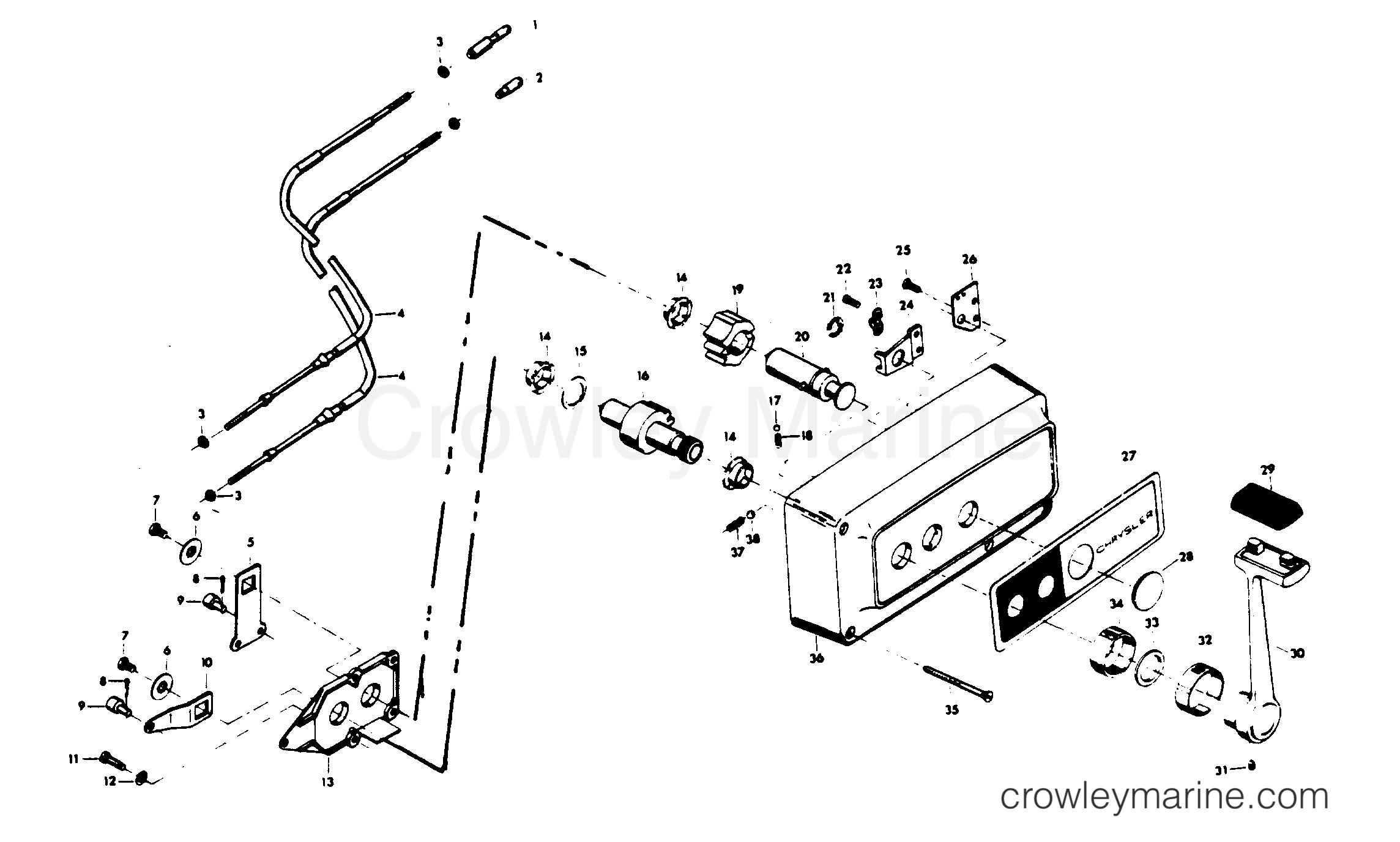 REMOTE CONTROL - 1979 Outboard 85 H0857H79G | Crowley Marine