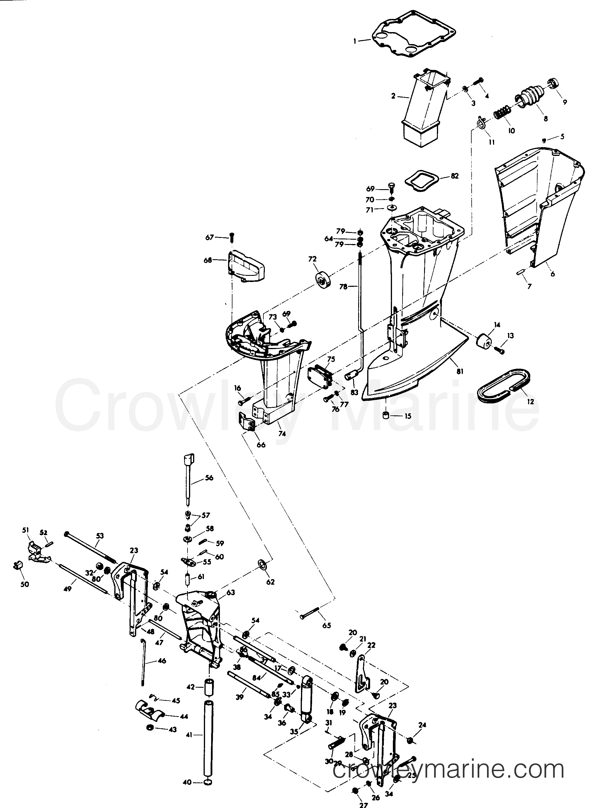 MOTOR LEG - 1978 Outboard 140 H1407H78A | Crowley Marine