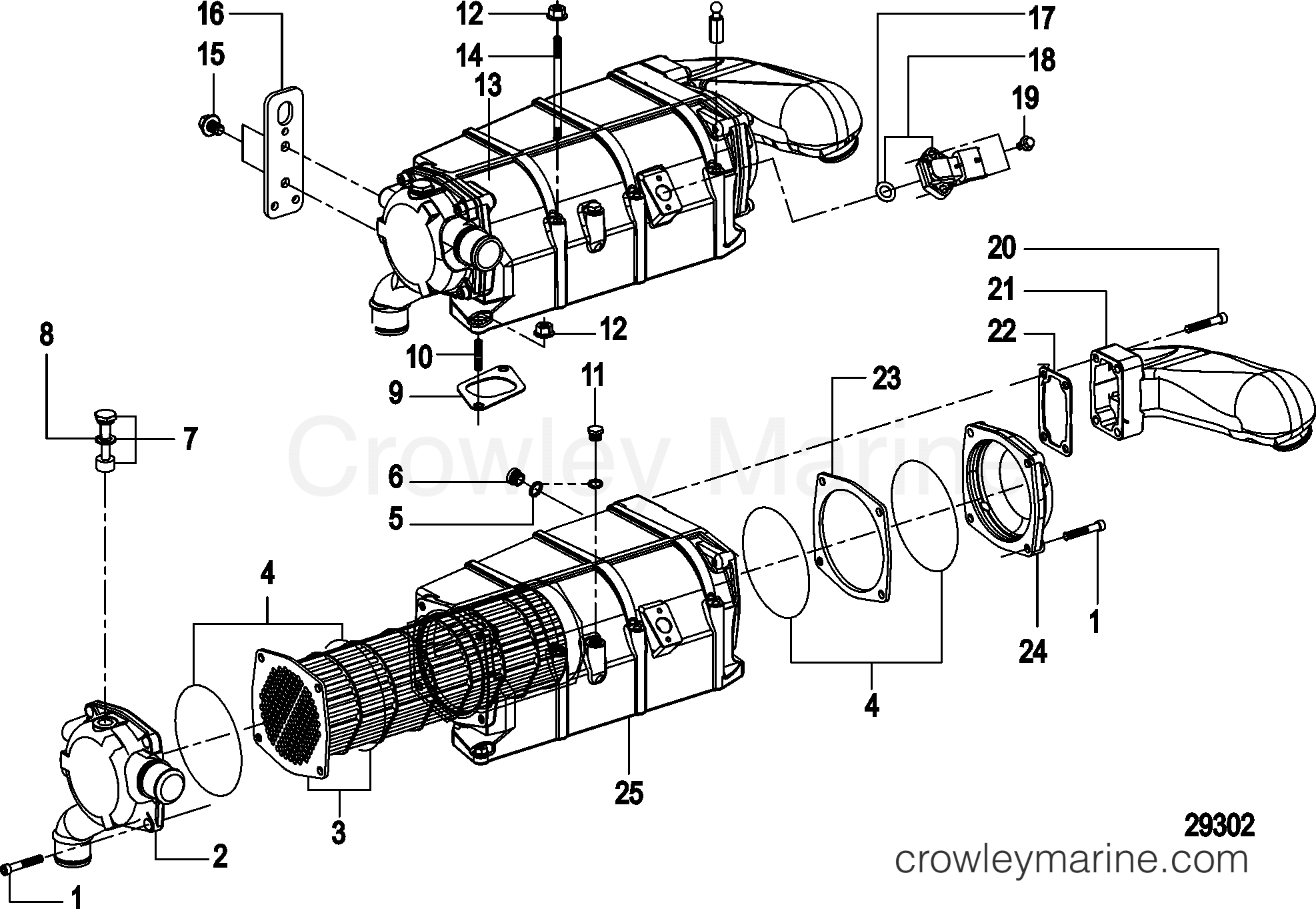 AIR COOLER - 1998 Stern Drive 2.8L QSD [EJ 170] 40280002D | Crowley Marine