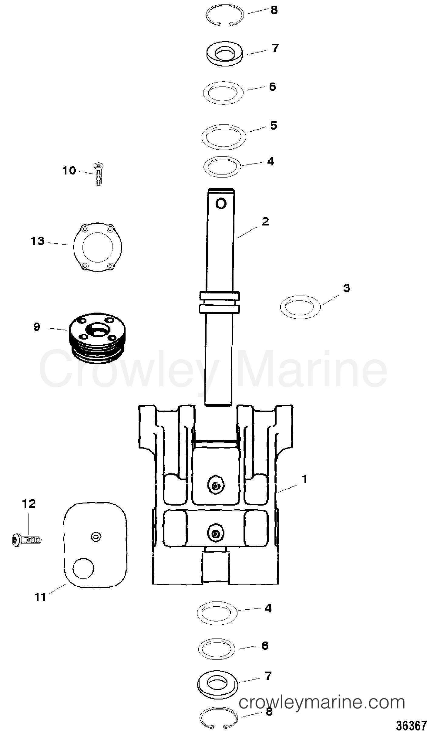 SWIVEL BRACKET ASSEMBLY - 1993 Race Outboard S3000 [RACE] 1930676NH ...