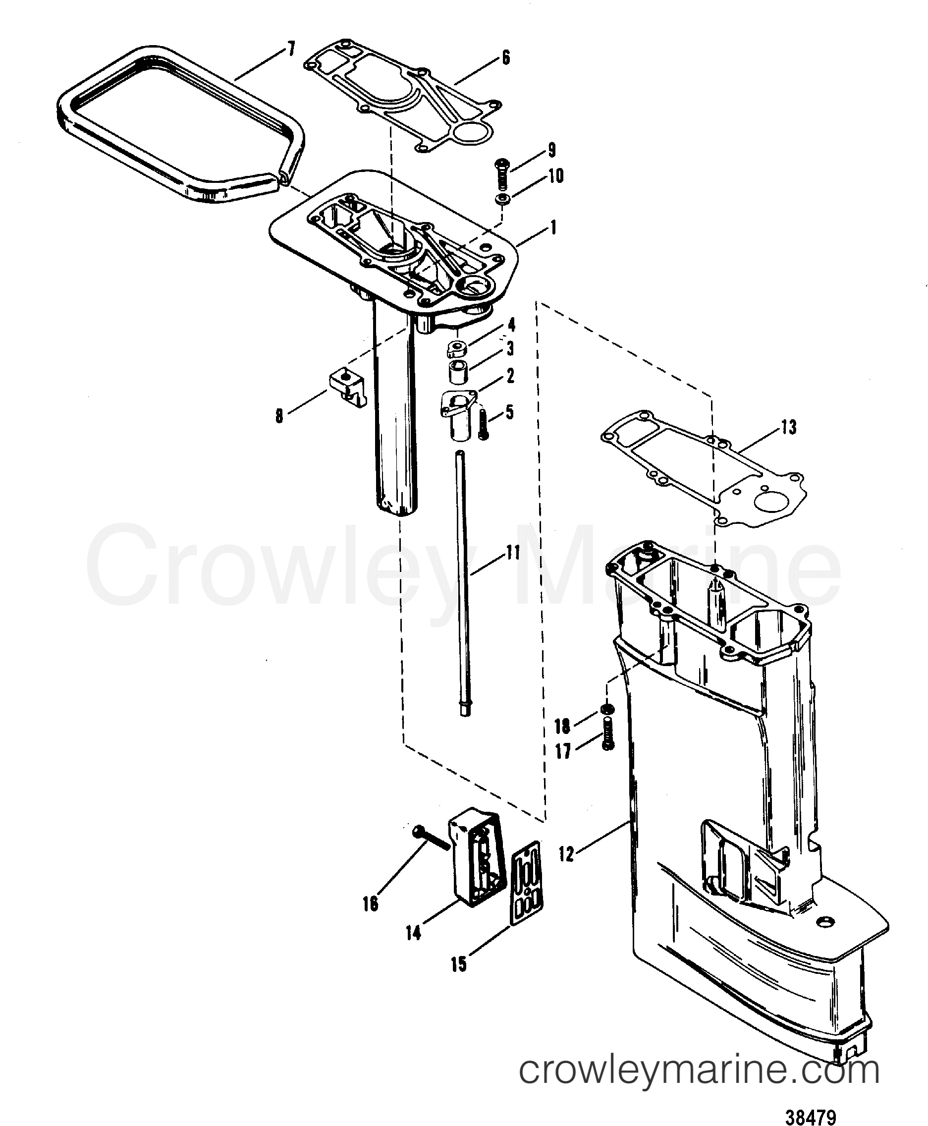 DRIVESHAFT HOUSING ASSEMBLY - 1986 Outboard 20 [M] 1020206 | Crowley Marine
