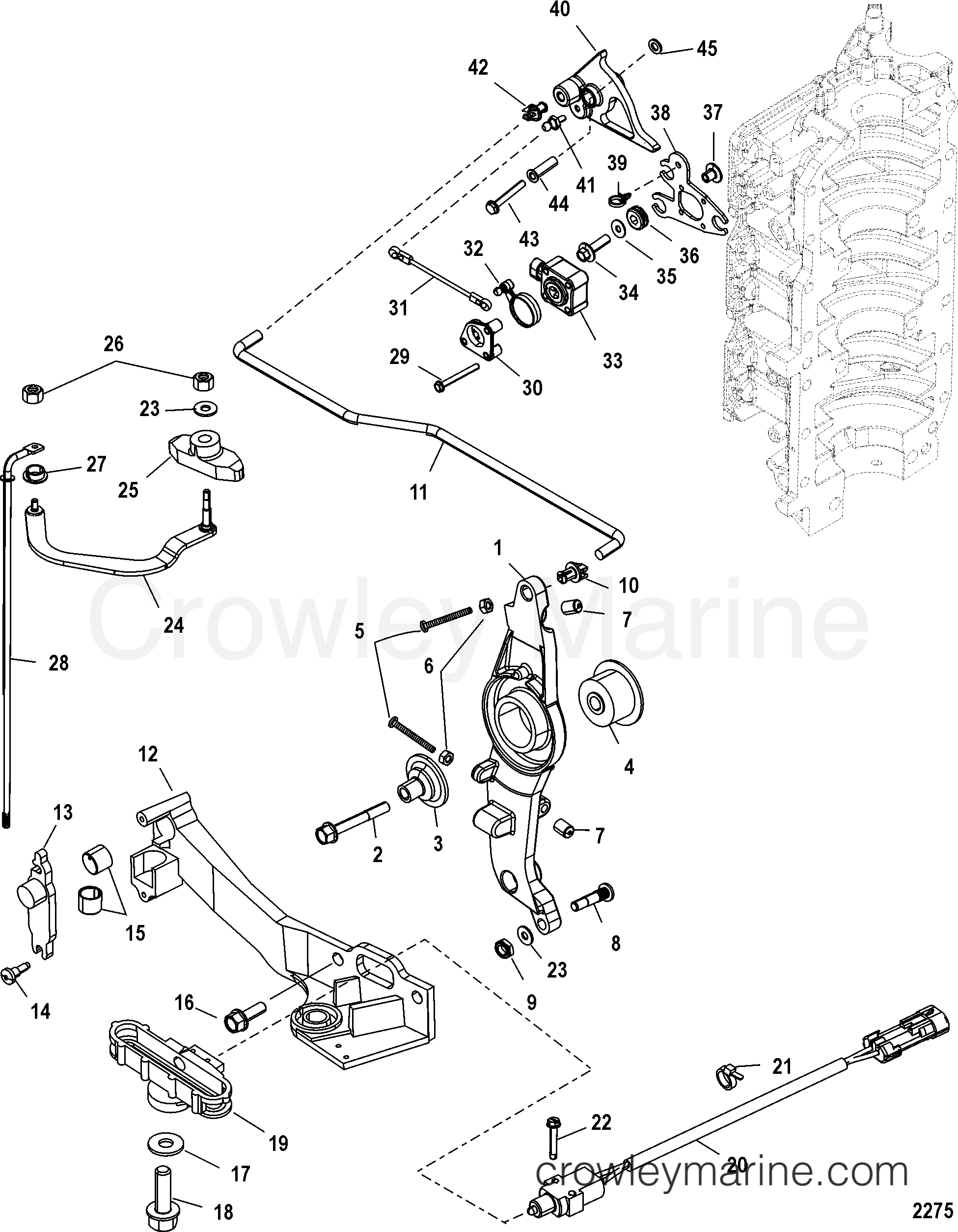 Quicksilver Throttle Parts Mercury Outboard 7.5HP OEM Parts Diagram