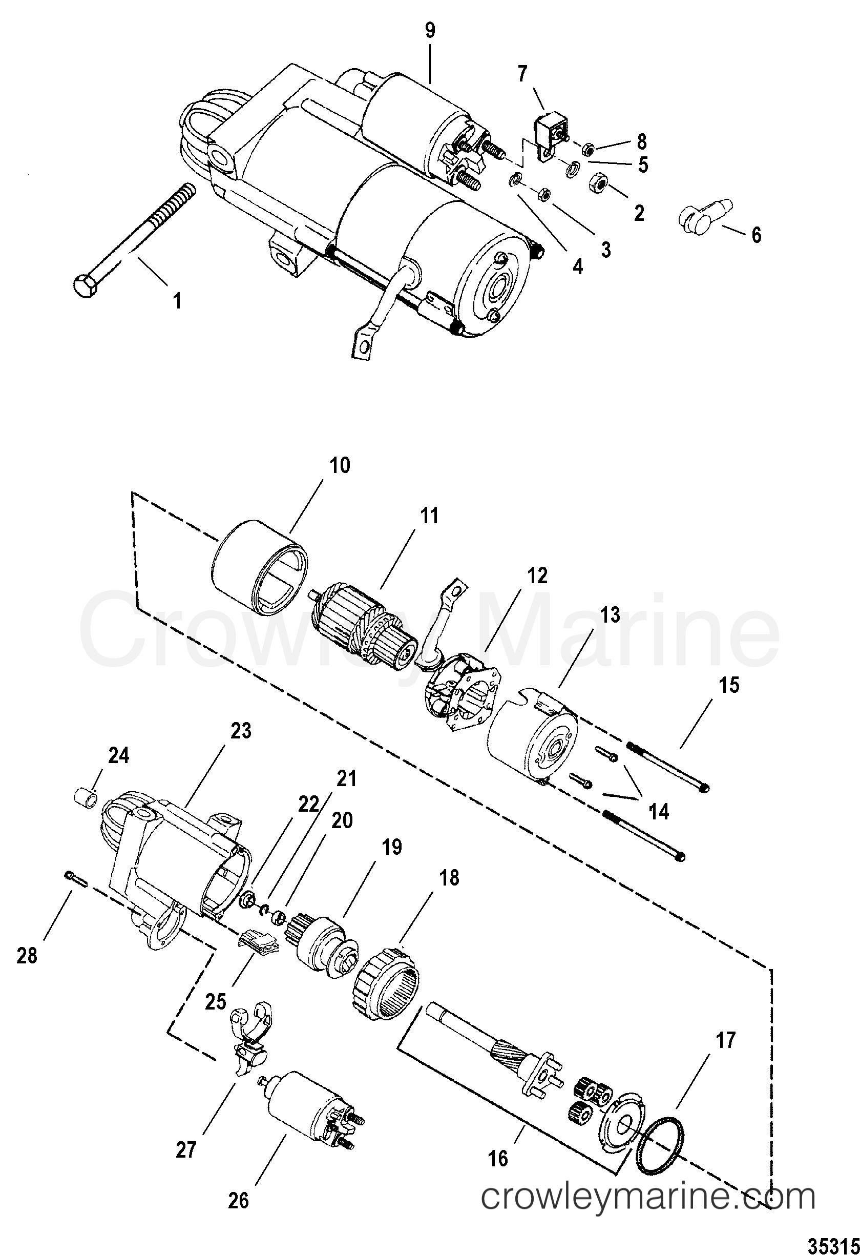 STARTER MOTOR(PG260-F1) - 1998 Inboard Engine 350 MAG [SKI] 3941119LE ...