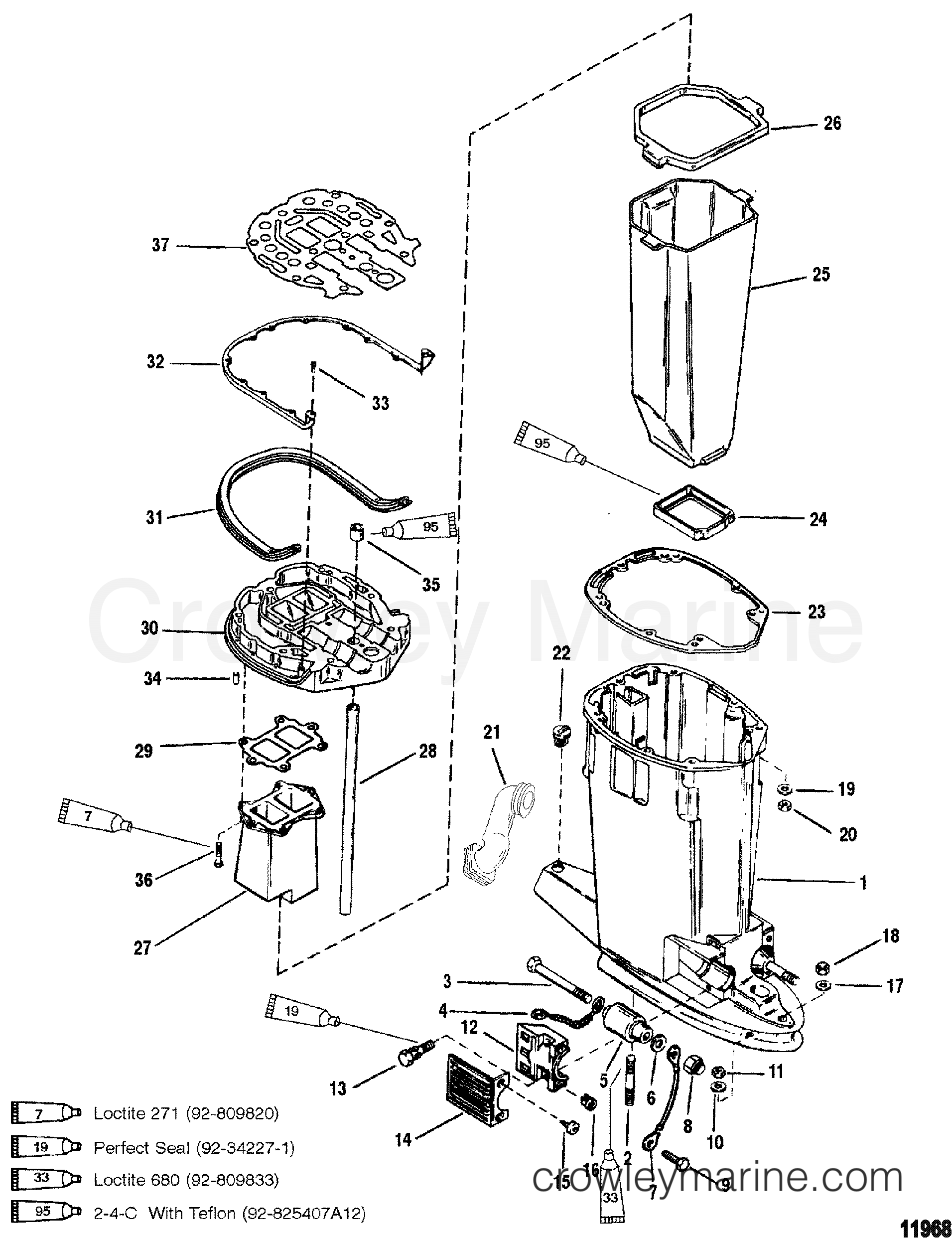 DRIVE SHAFT HOUSING AND EXHAUST TUBE - 1996 Outboard 135 [CXL ...