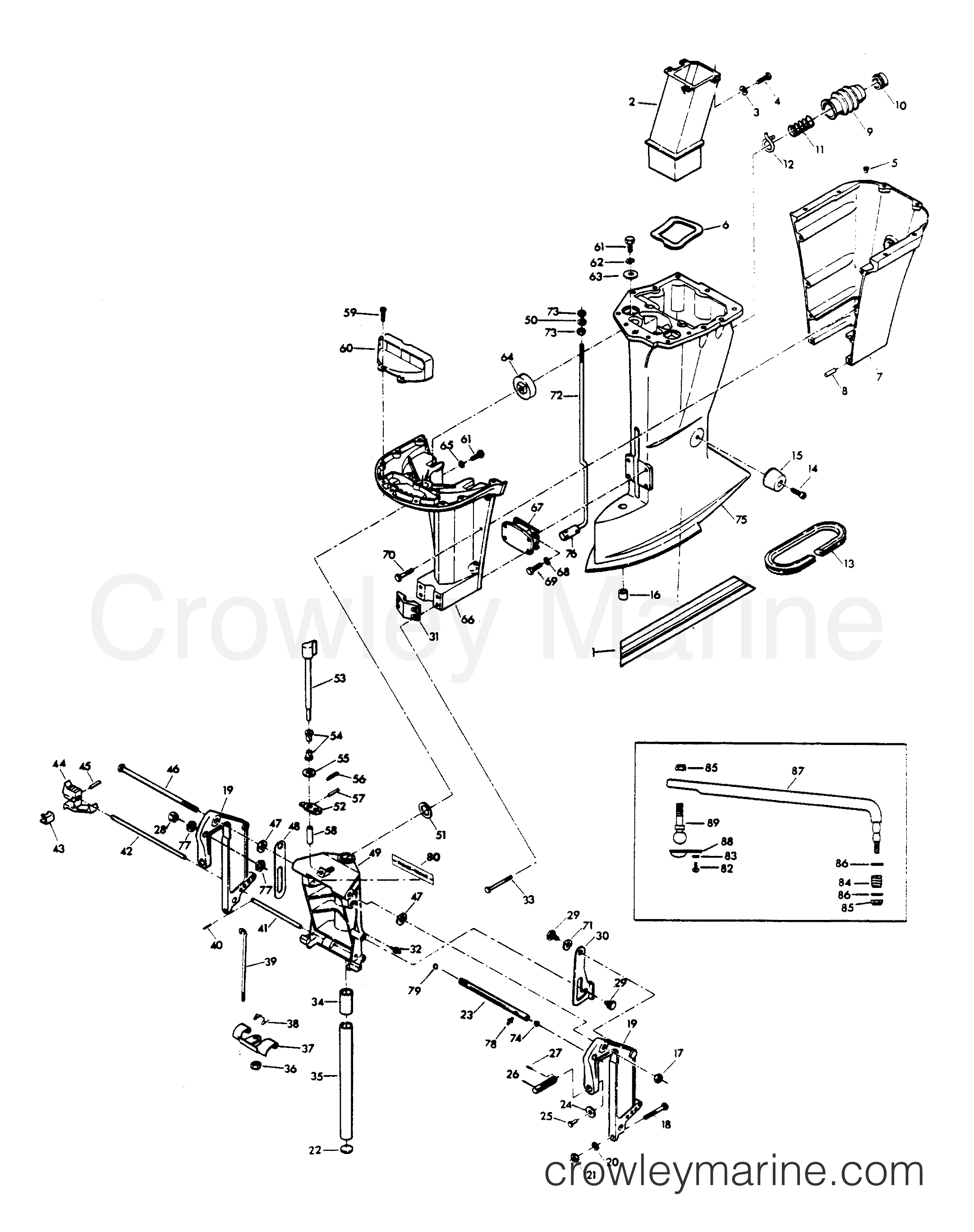 MOTOR LEG - 1980 Outboard 70 700H0AN | Crowley Marine