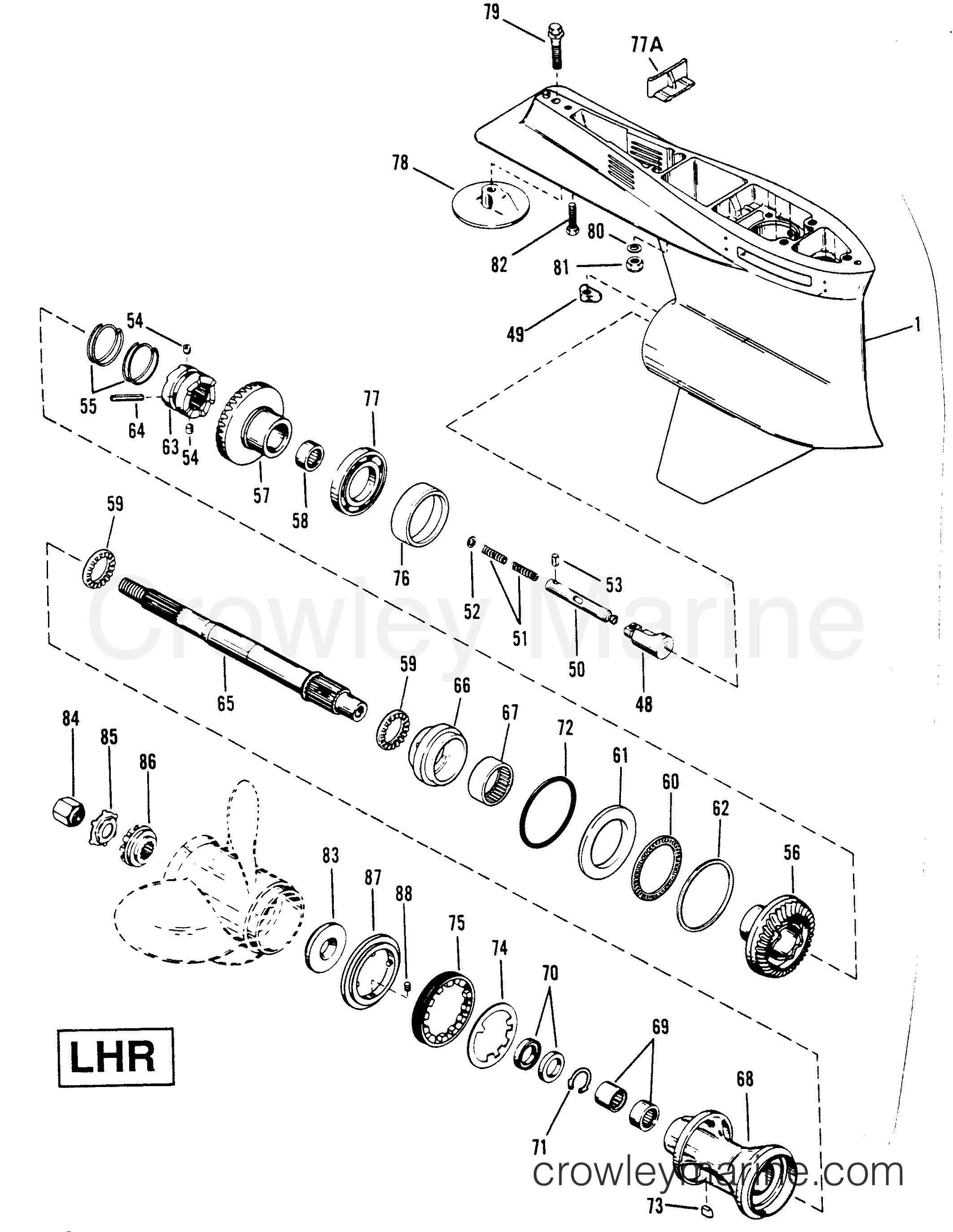 GEAR HOUSING (PROPELLER SHAFT)LHR 2-HOLE WATER PICKUP - 1991 Race ...