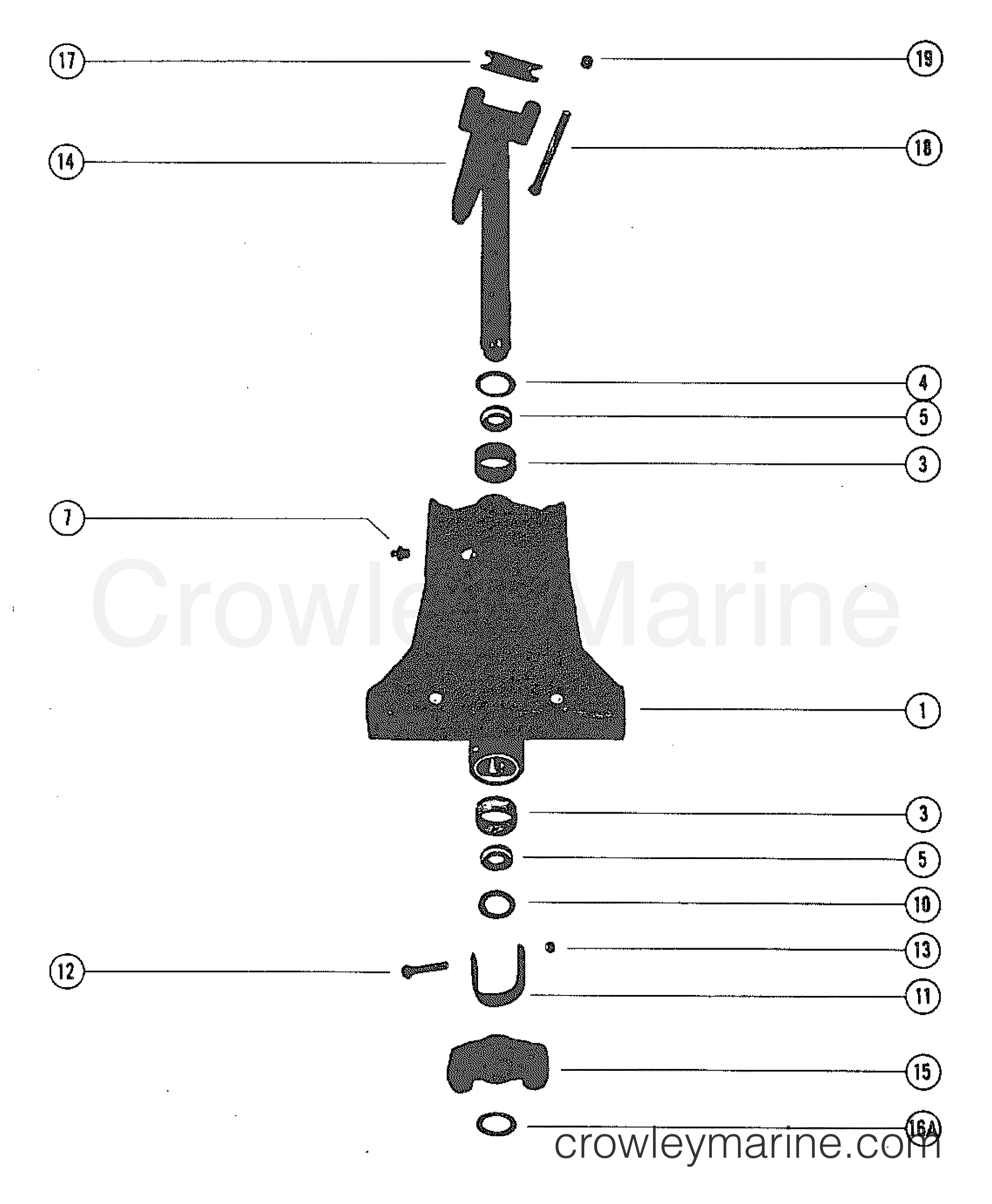 SWIVEL BRACKET ASSEMBLY - 1980 Outboard 115 [ELPT] 7115620 | Crowley Marine
