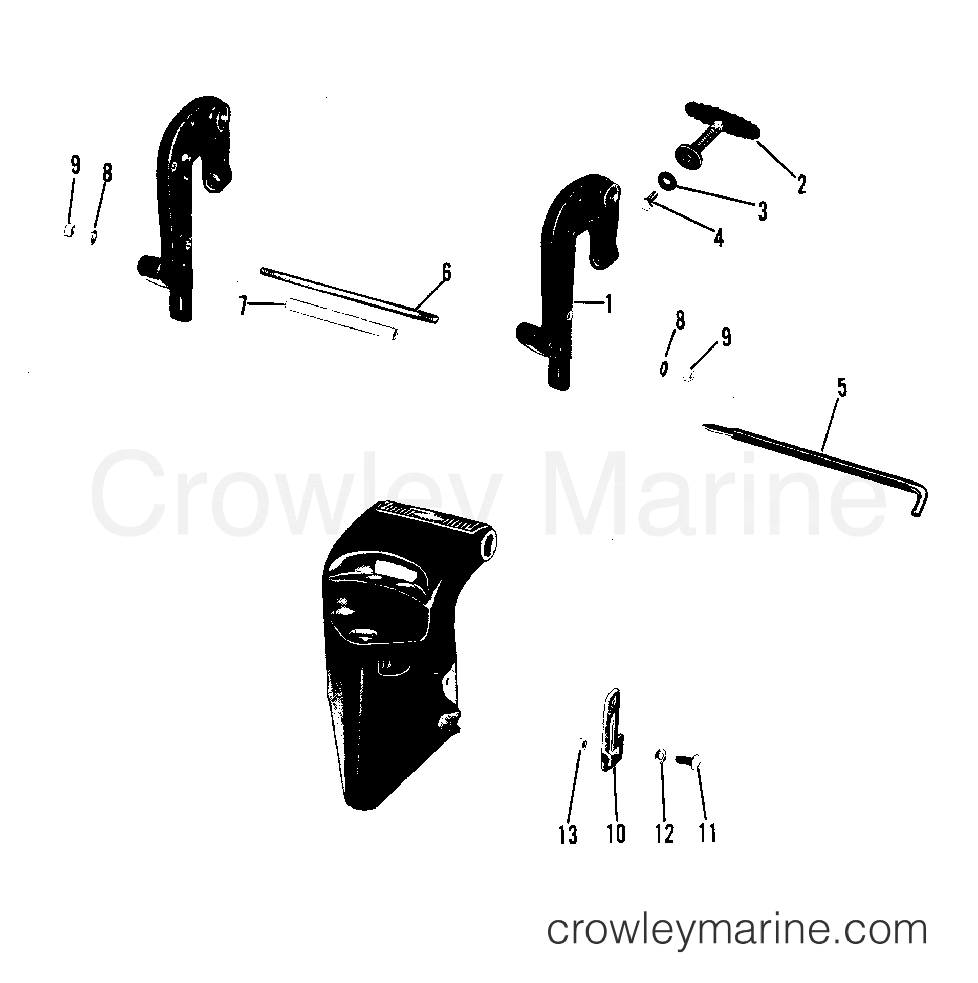 CLAMP BRACKET ASSEMBLY - Serial Range Race Outboard MERC 7.5J 85A1101 ...
