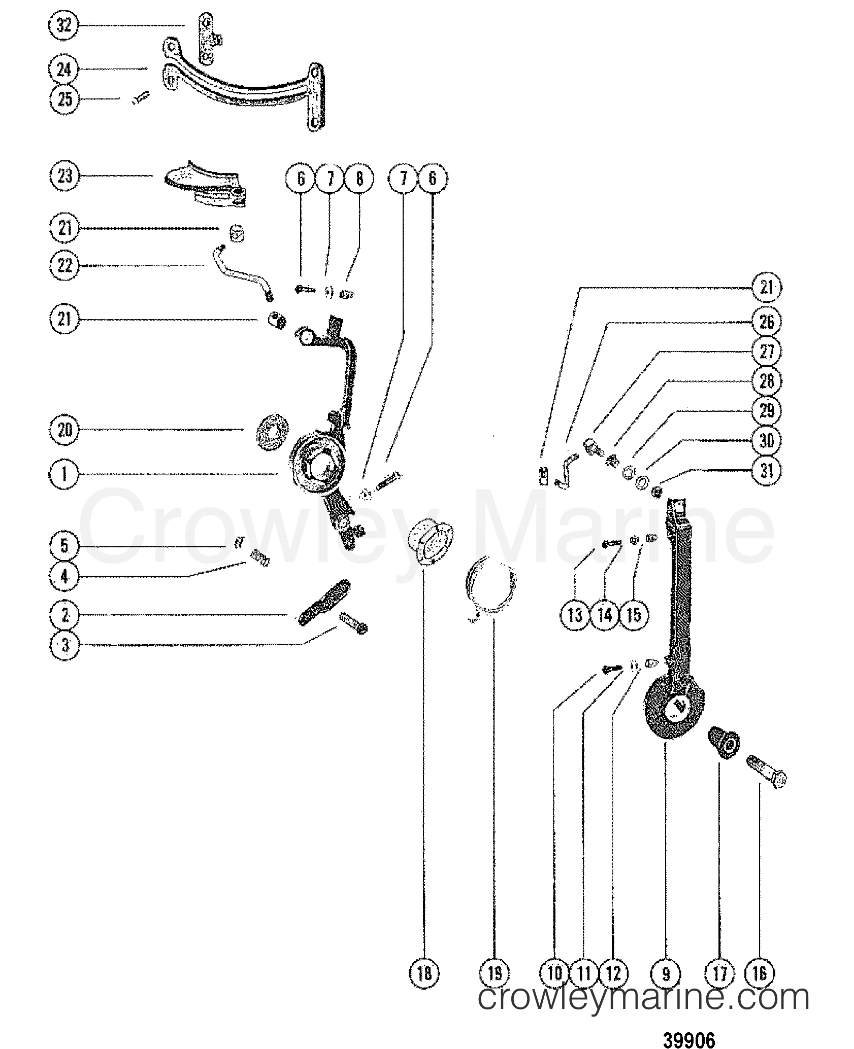THROTTLE LEVER AND SPARK ADVANCE LEVER - 1980 Outboard 80 [ELPT ...