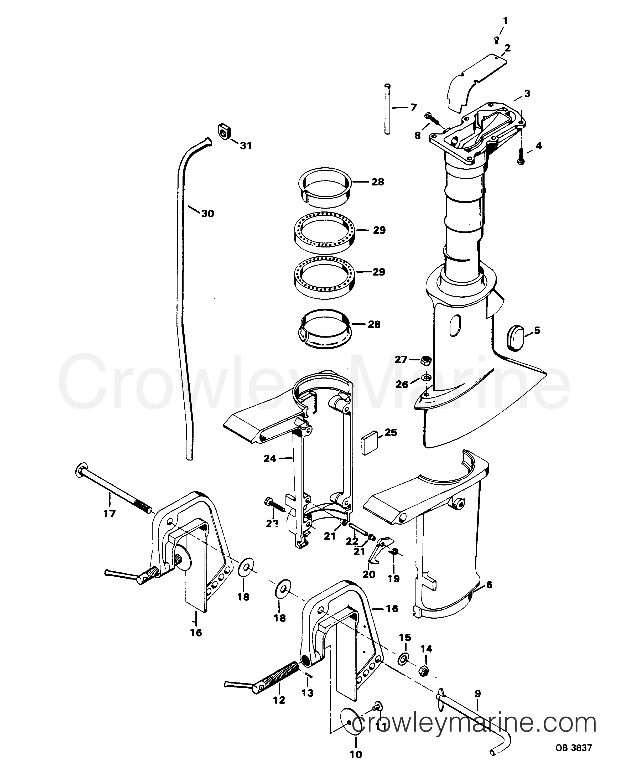 MOTOR LEG - 1984 Outboard 3.5 H0032H84G | Crowley Marine