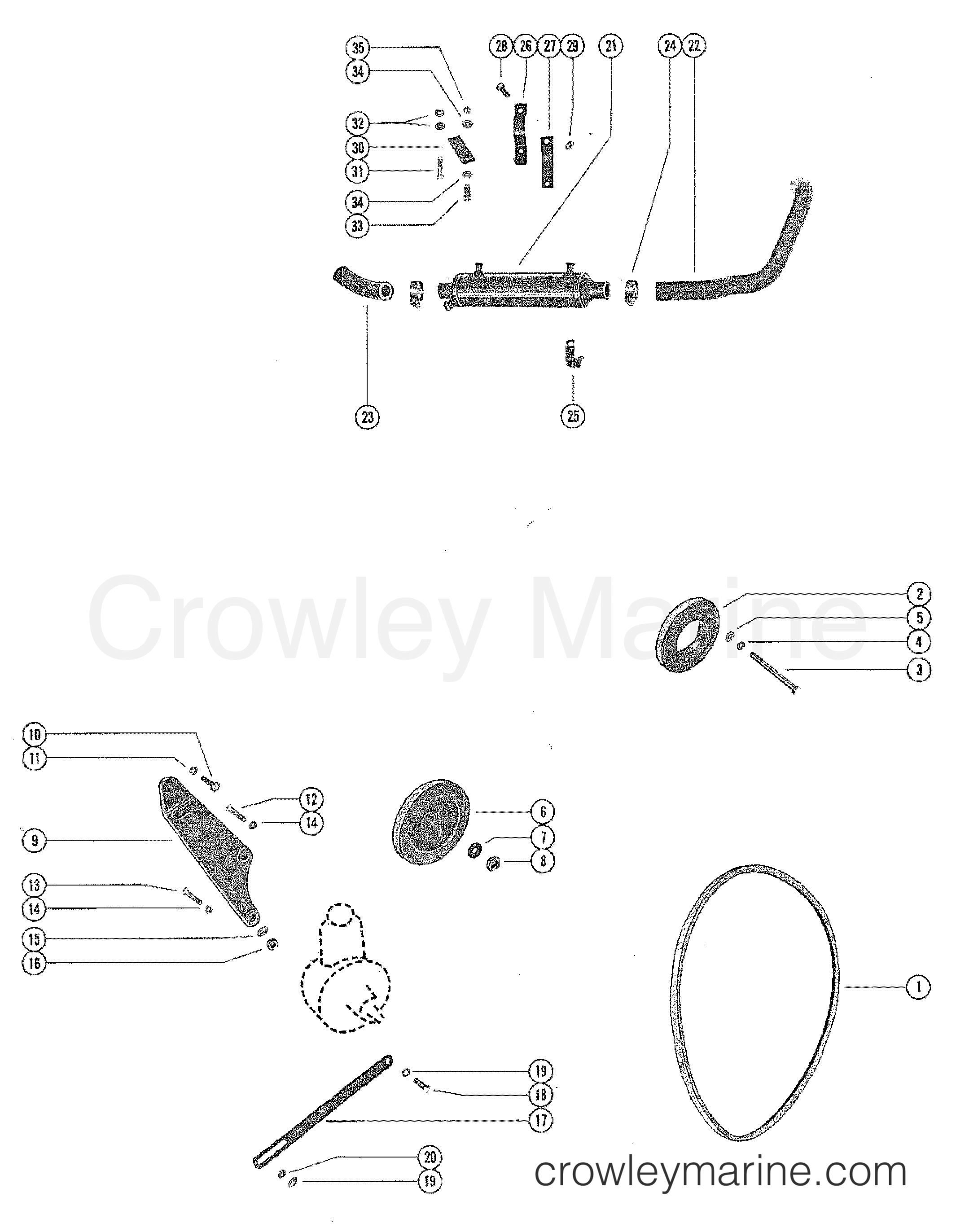 POWER STEERING COMPONENTS - Serial Range Stern Drive 225-S (4 BBL.)FORD ...