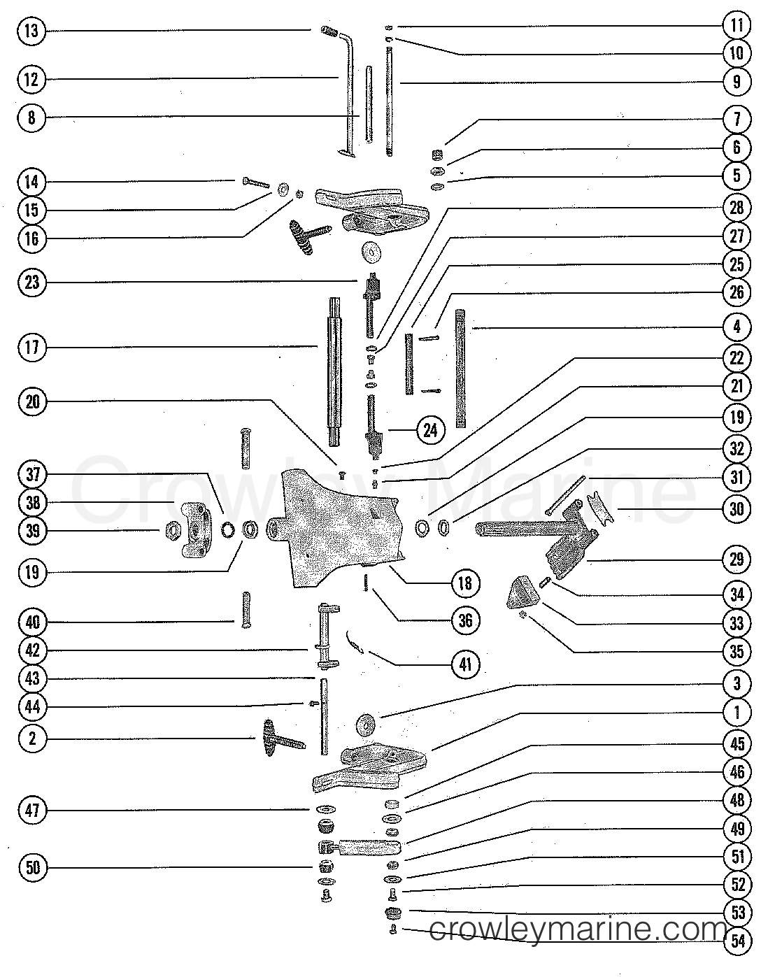 CLAMP AND SWIVEL BRACKET ASSEMBLY - 1975 Outboard 50 1500225 | Crowley ...