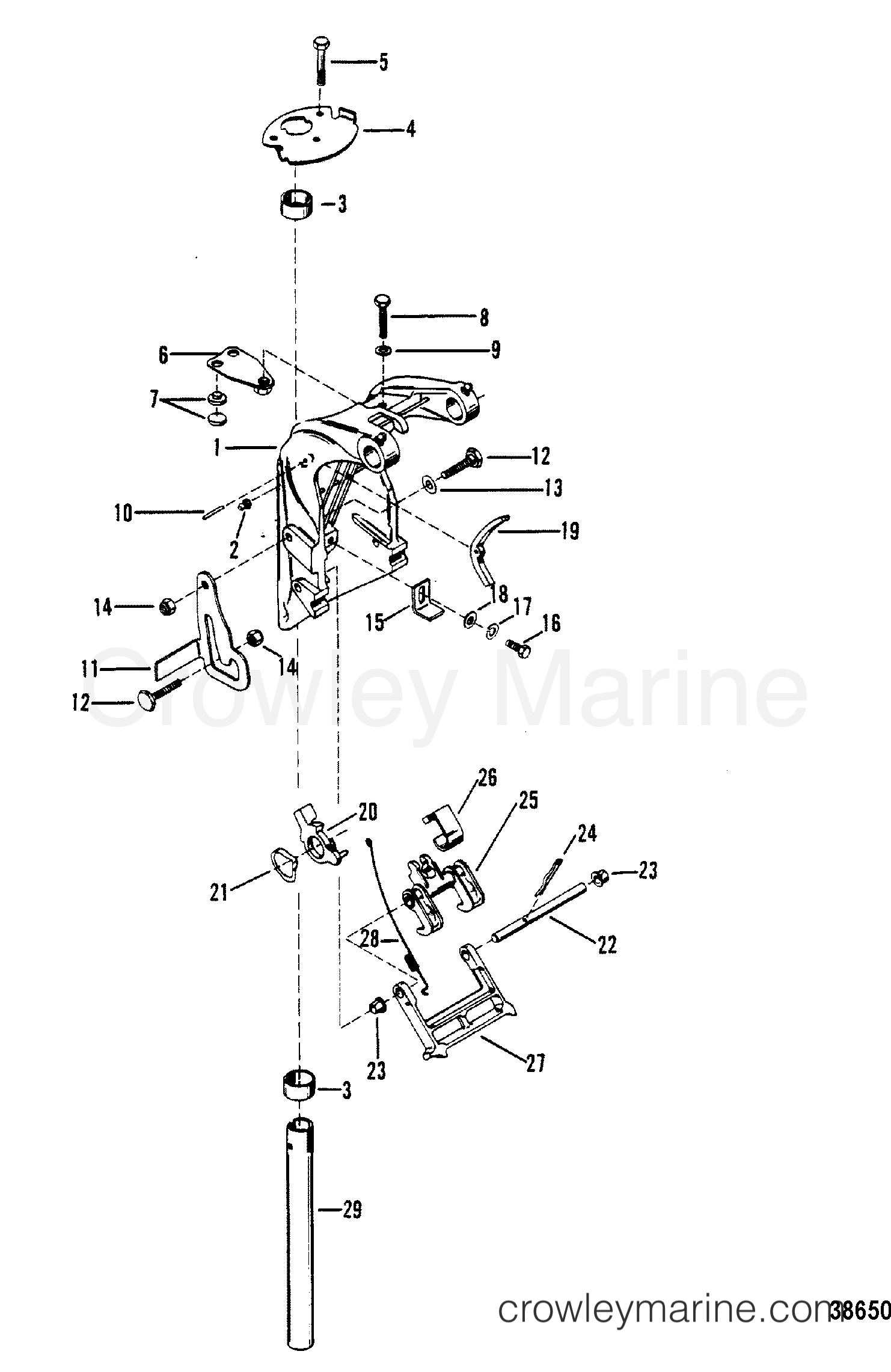 SWIVEL BRACKET ASSEMBLY - 1980 Outboard 9.8 [M] 1010200 | Crowley Marine