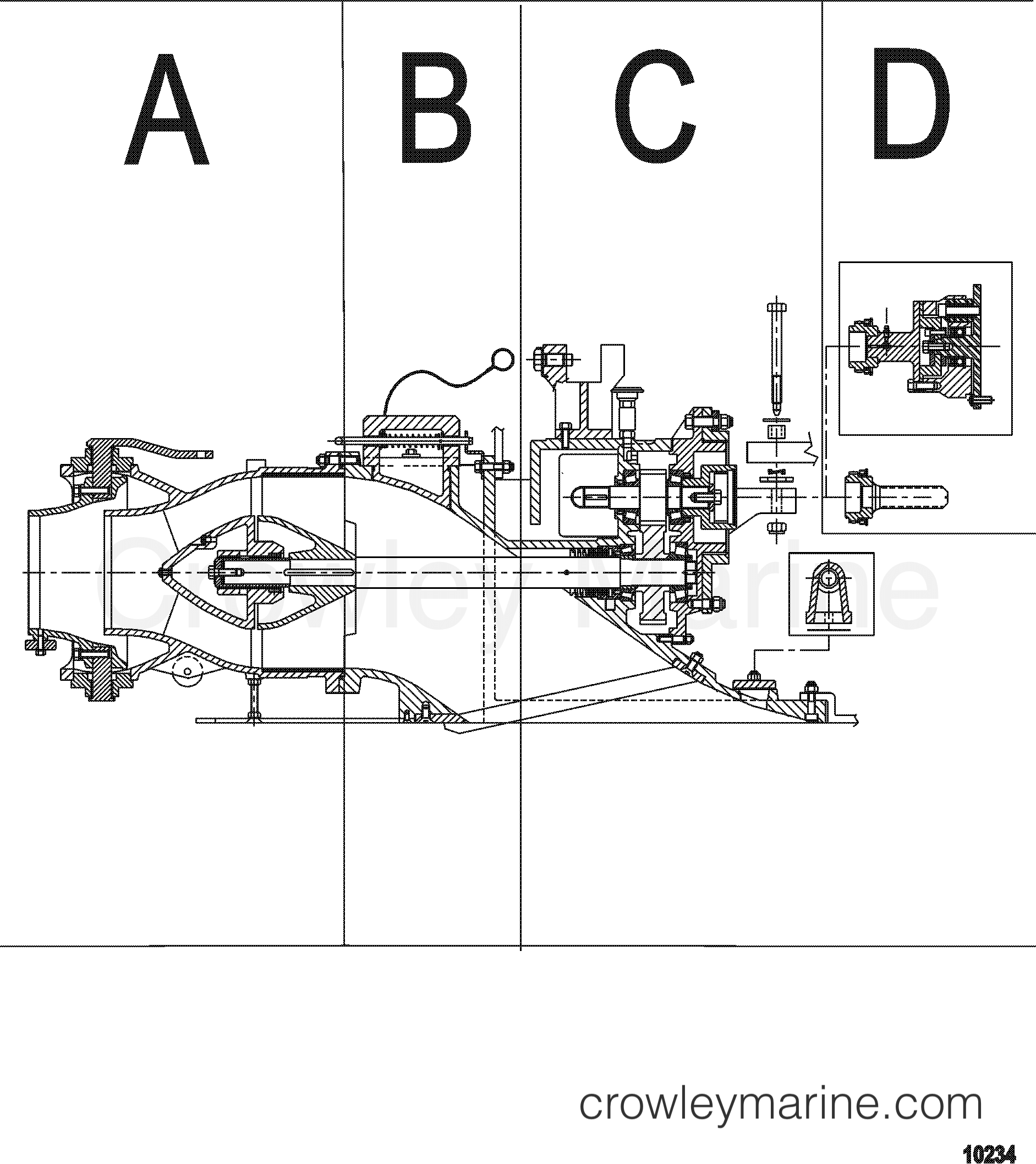 CROSS SECTIONAL VIEW-MERCRUISER JET - 1998 Stern Drive JETDRIVE [1.33:1 ...