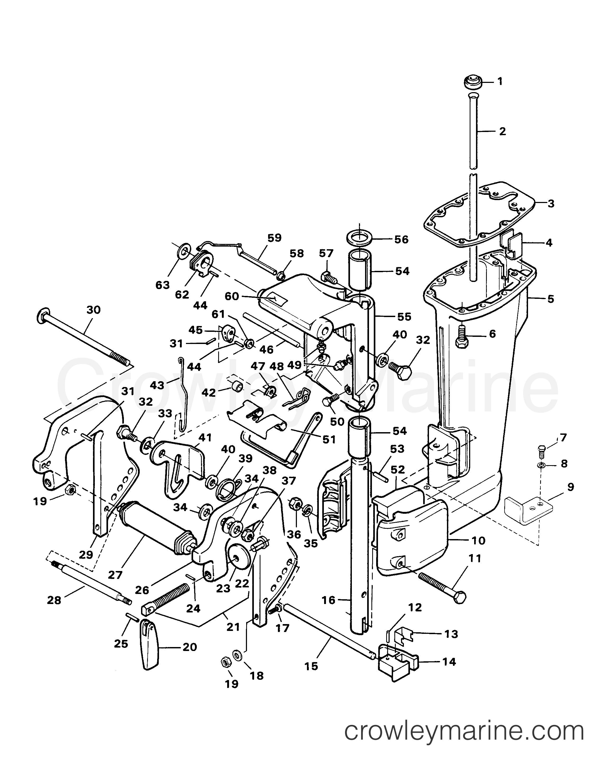 MOTOR LEG - 1981 Outboard 7.5 H0071H81B | Crowley Marine