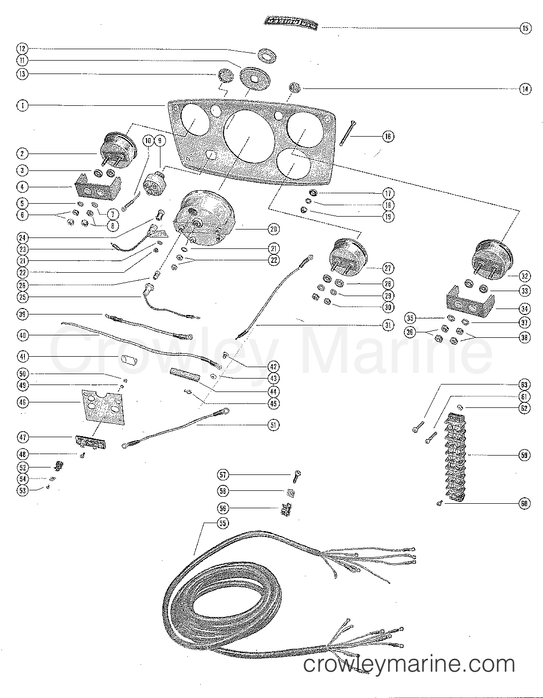INSTRUMENT PANEL ASSEMBLY - Serial Range Stern Drive 190 GM 283 V-8 ...