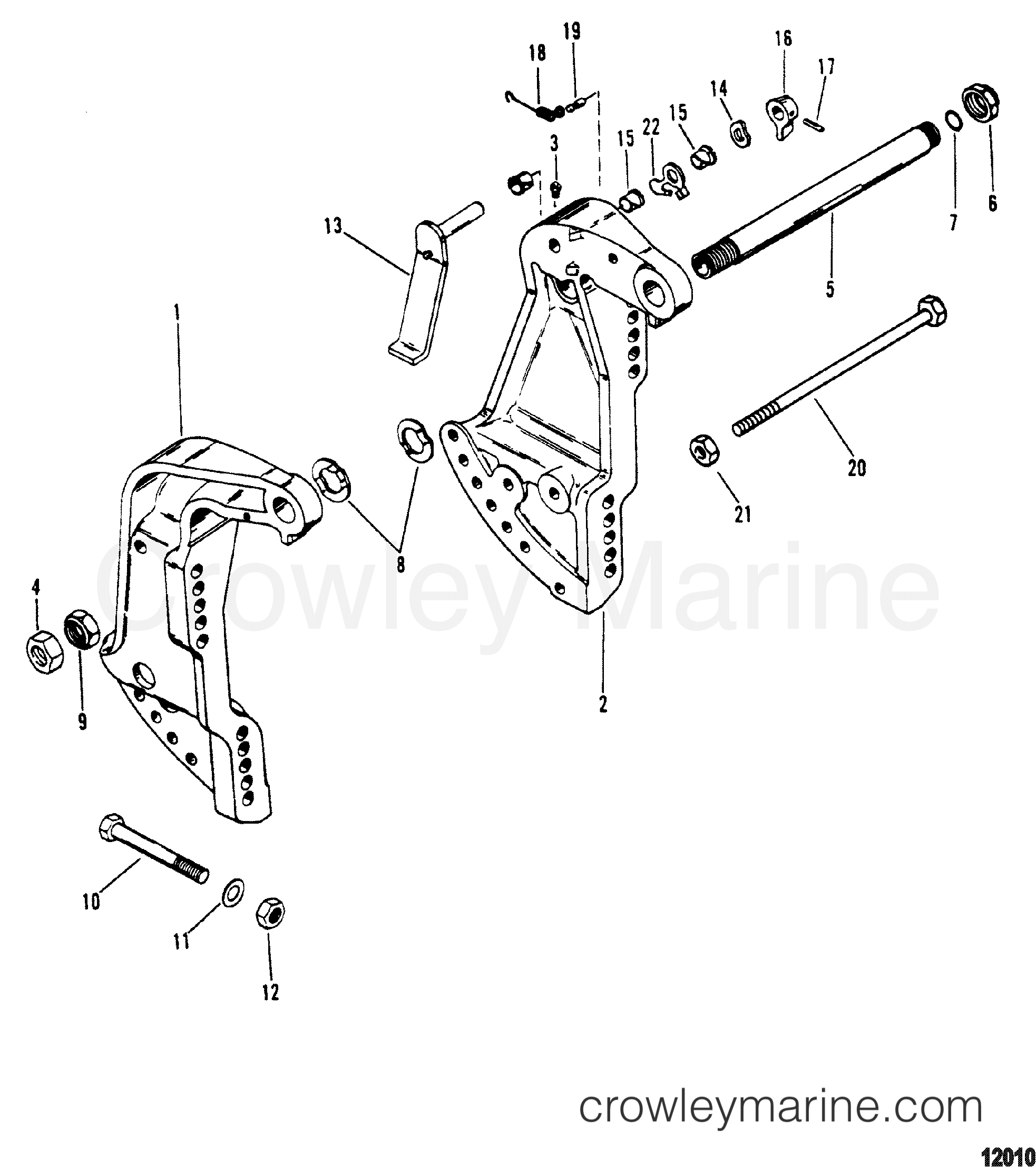 TRANSOM BRACKETS - 1994 Outboard 150 [XL] 7150422CD | Crowley Marine