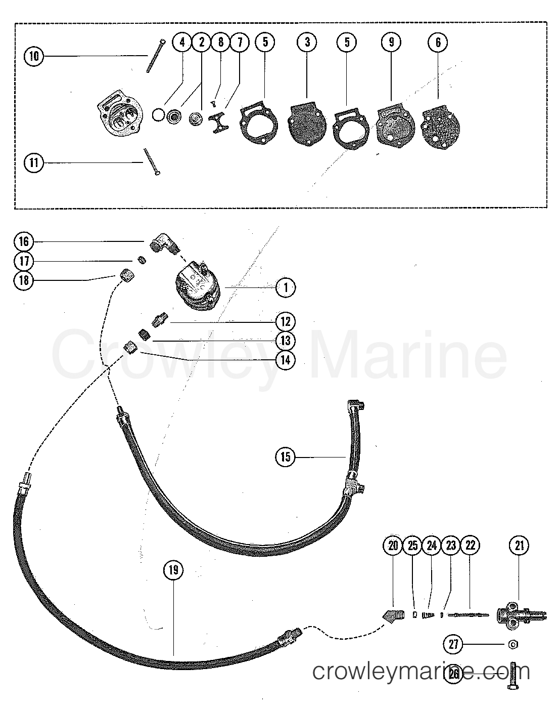 FUEL PUMP ASSEMBLY - Serial Range Outboard 500 2097445 THRU 2305100 ...