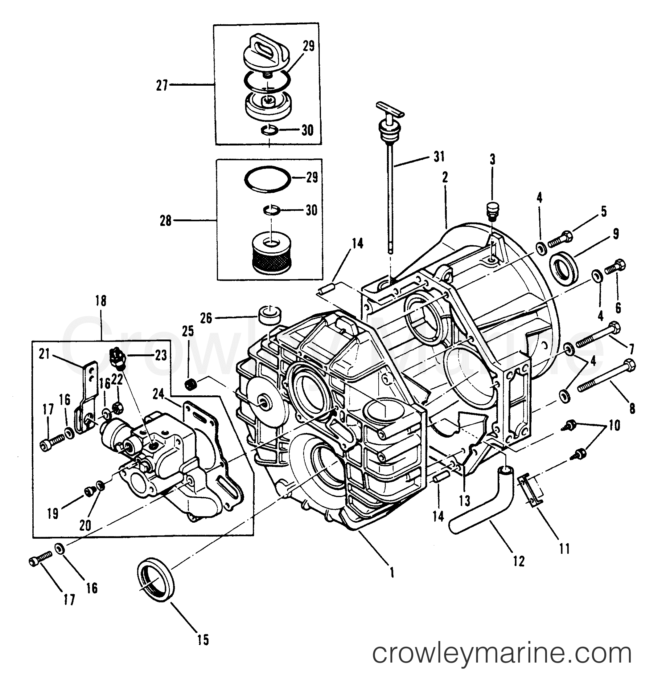 TRANSMISSION (630 SERIES DIRECT DRIVE) (COVER KIT) - 1993 Inboard ...